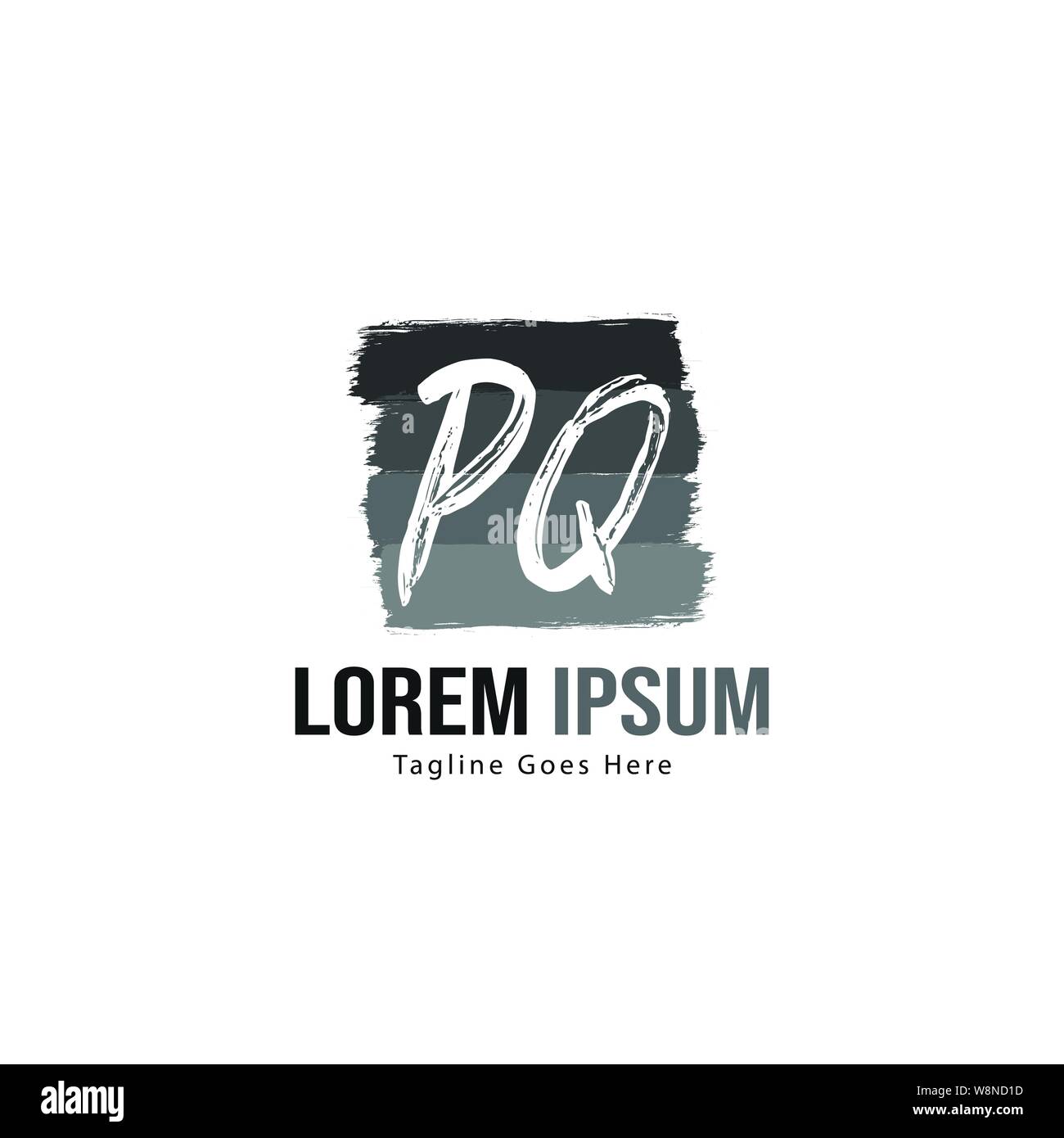 Initial PQ logo template with modern frame. Minimalist PQ letter logo ...