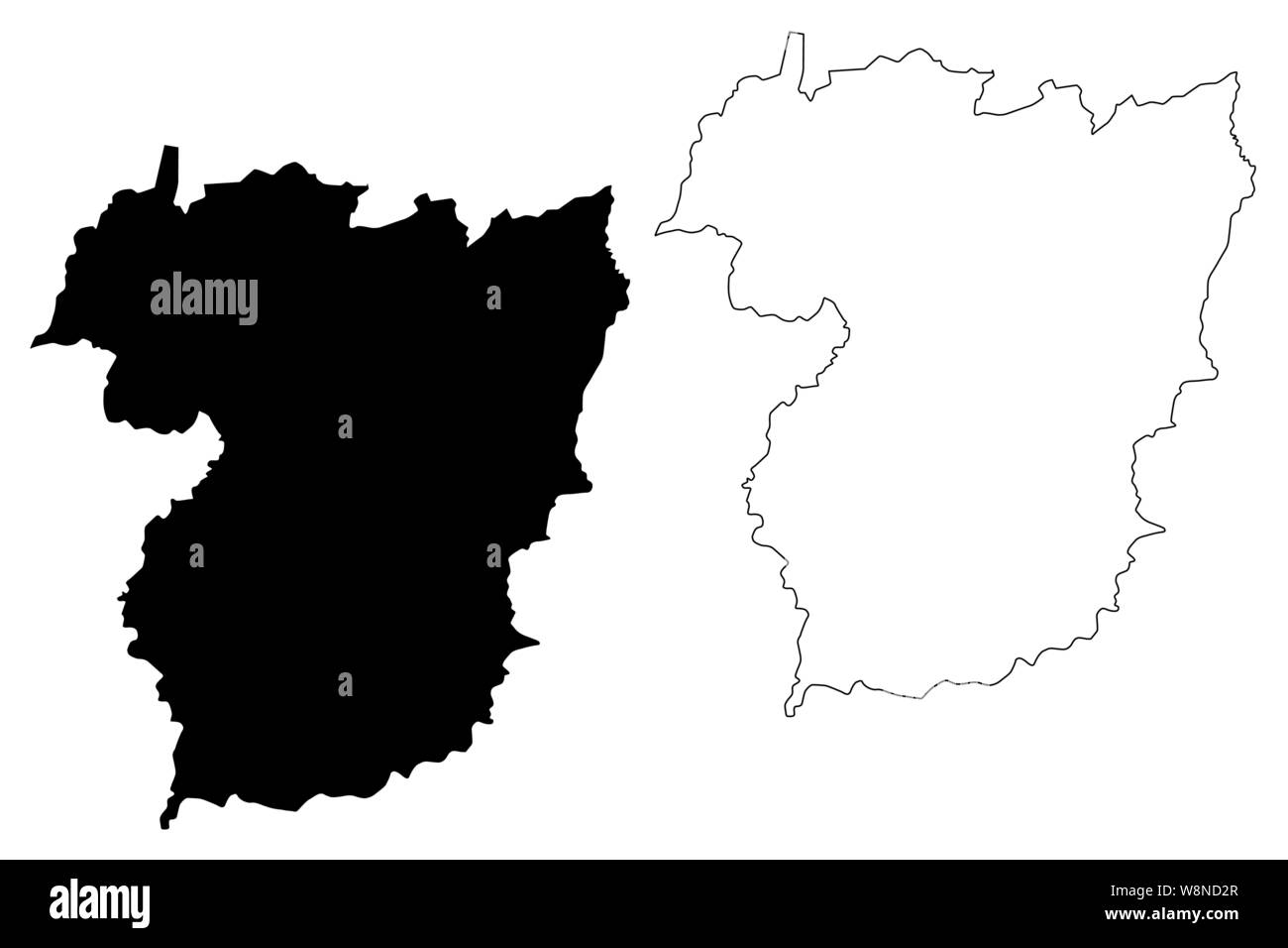 Vila Real District (Portuguese Republic, Portugal) map vector ... Vila Real District (Portuguese Republic, Portugal) map vector ...