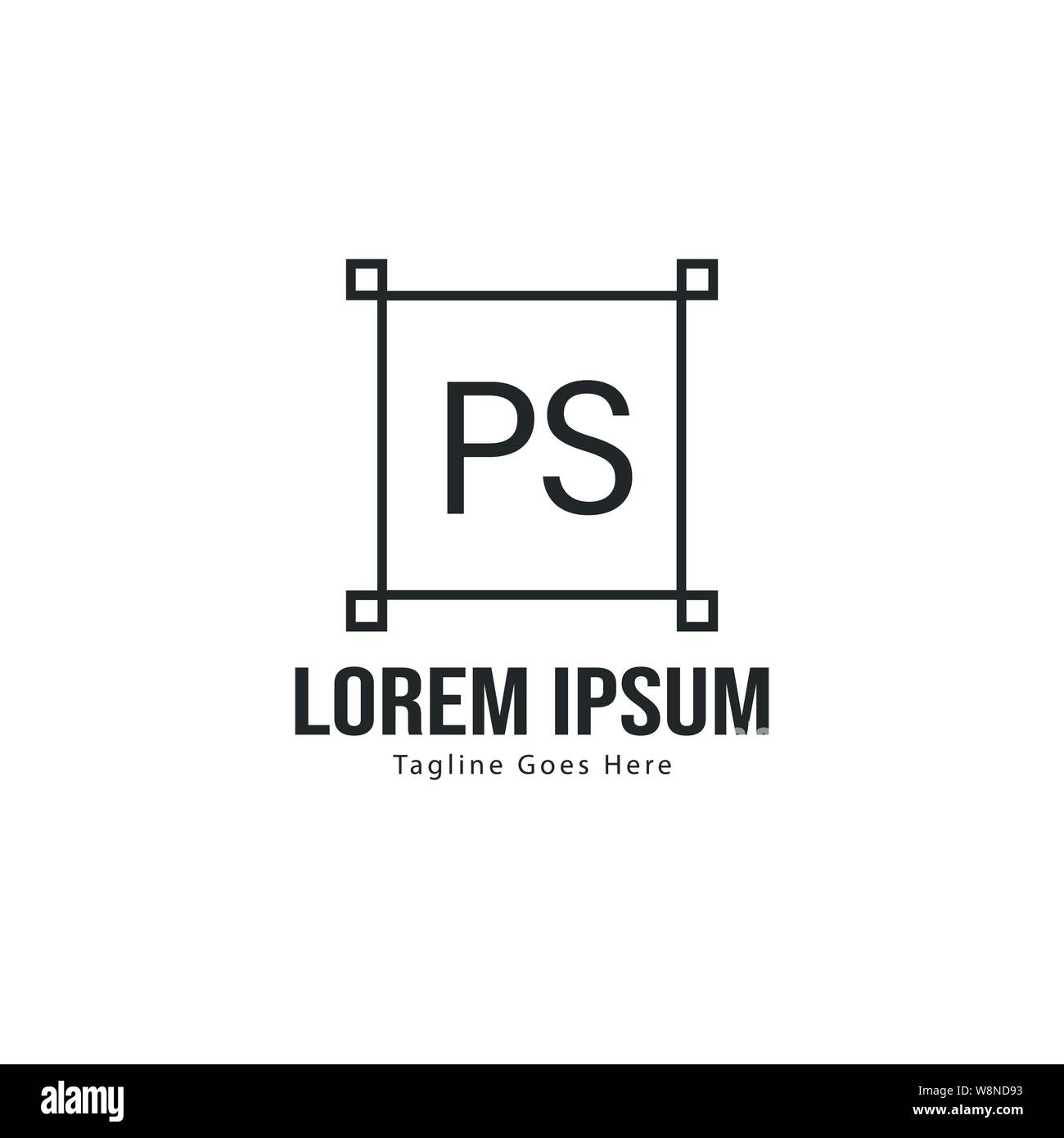 Initial PS logo template with modern frame. Minimalist PS letter logo ...