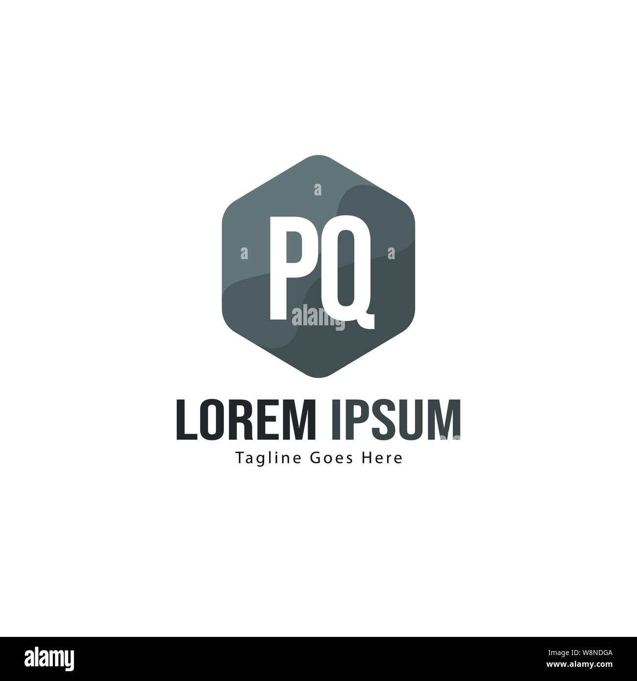 Initial PQ logo template with modern frame. Minimalist PQ letter logo ...