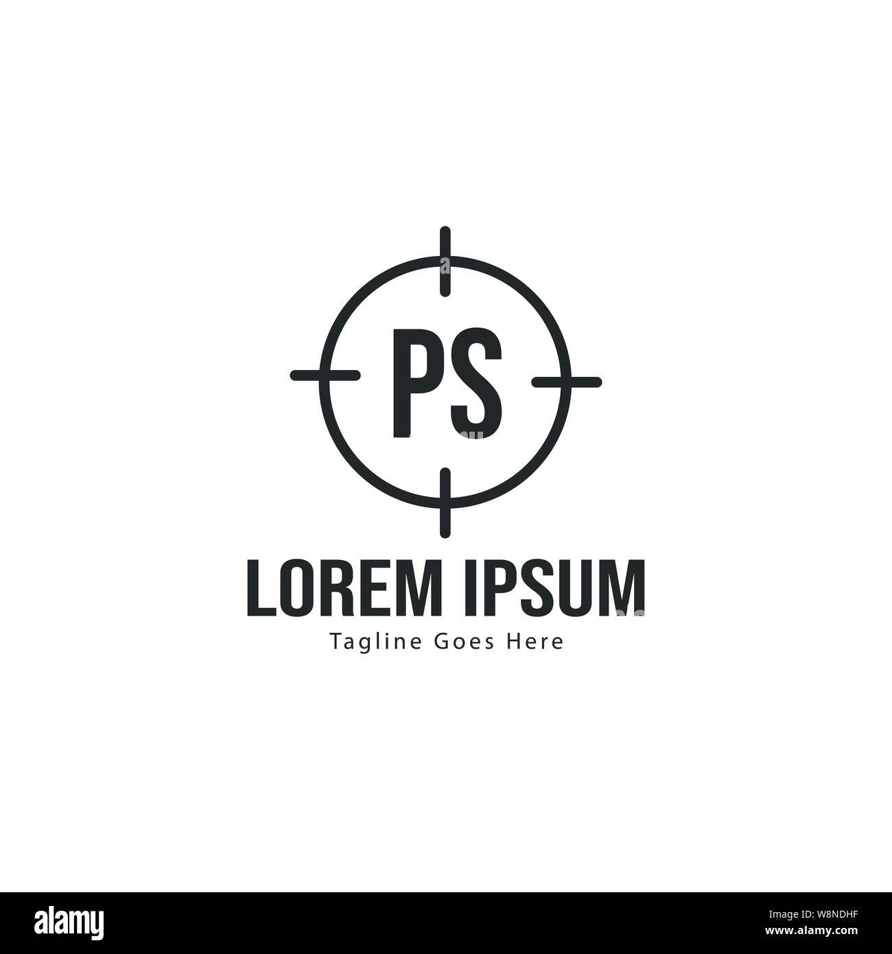 Initial PS logo template with modern frame. Minimalist PS letter logo ...