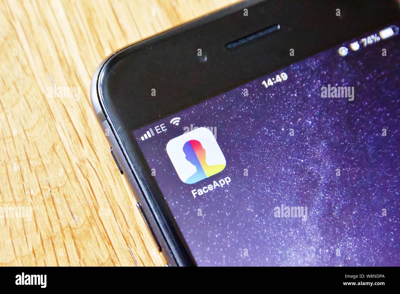 The FaceApp app icon on an iPhone. FaceApp uses artificial intelligence ... The FaceApp app icon on an iPhone. FaceApp uses artificial intelligence ...