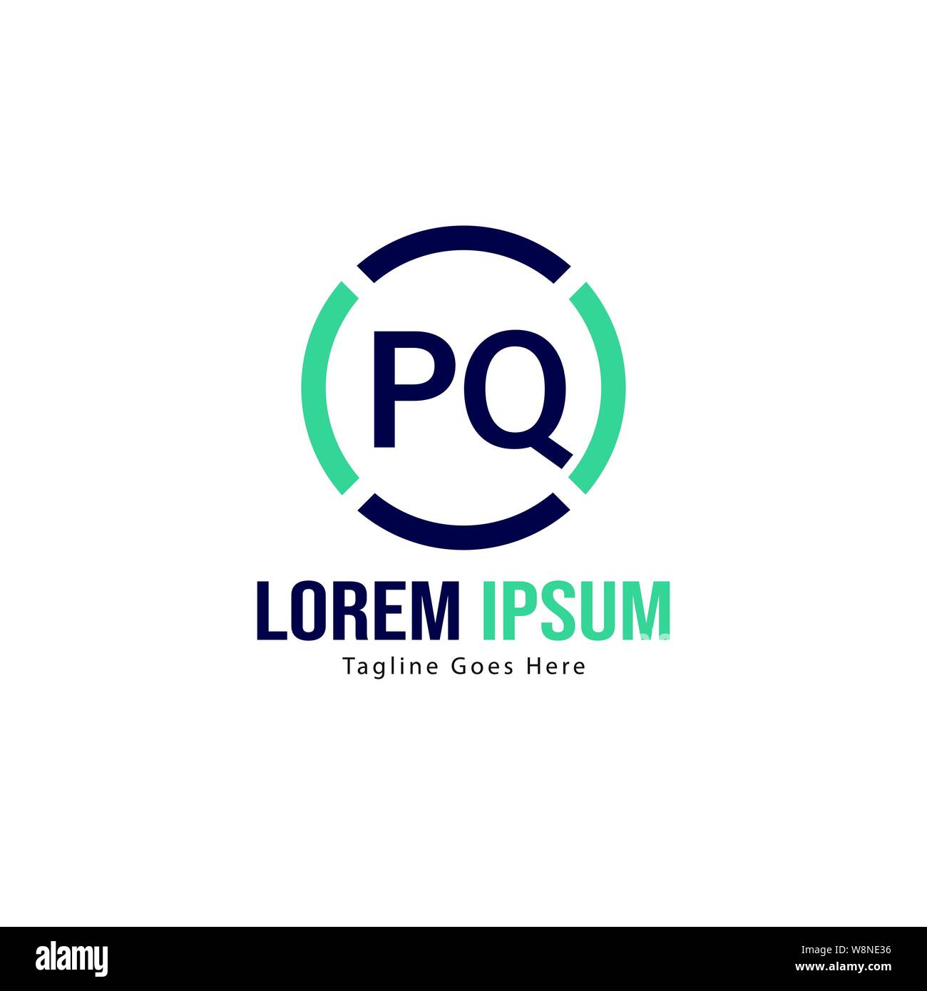 Initial PQ logo template with modern frame. Minimalist PQ letter logo ...