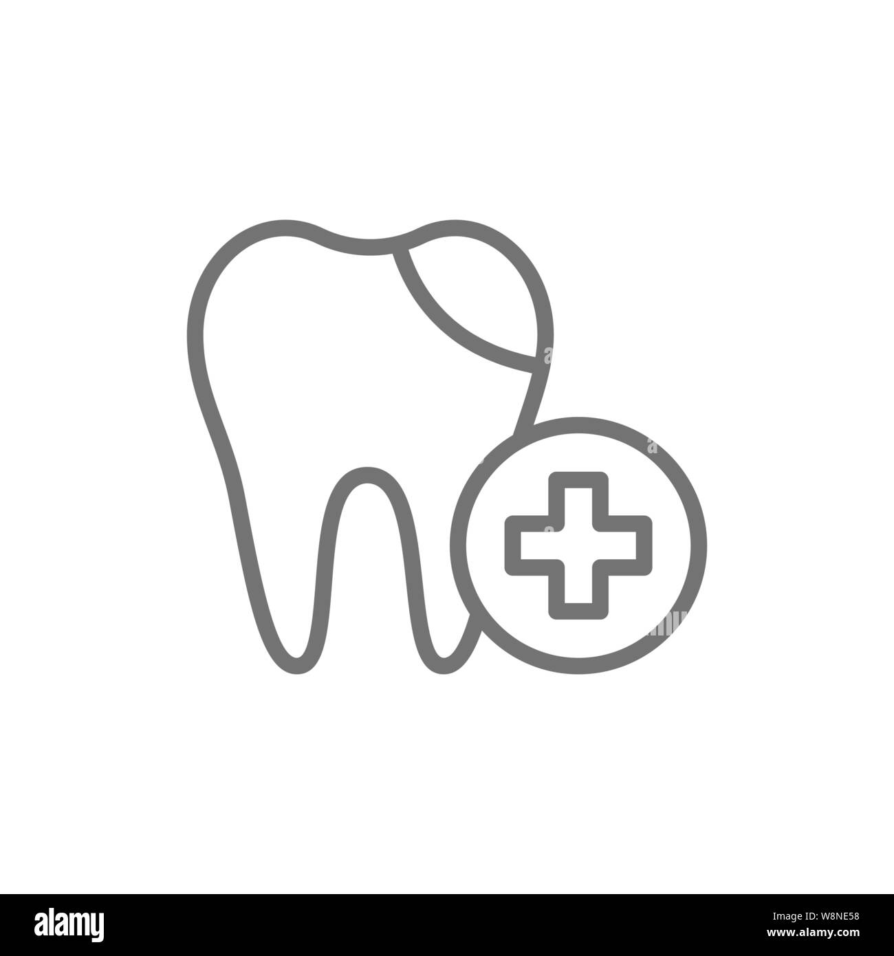 Vector dental filling, cured tooth line icon Stock Vector Image & Art ...