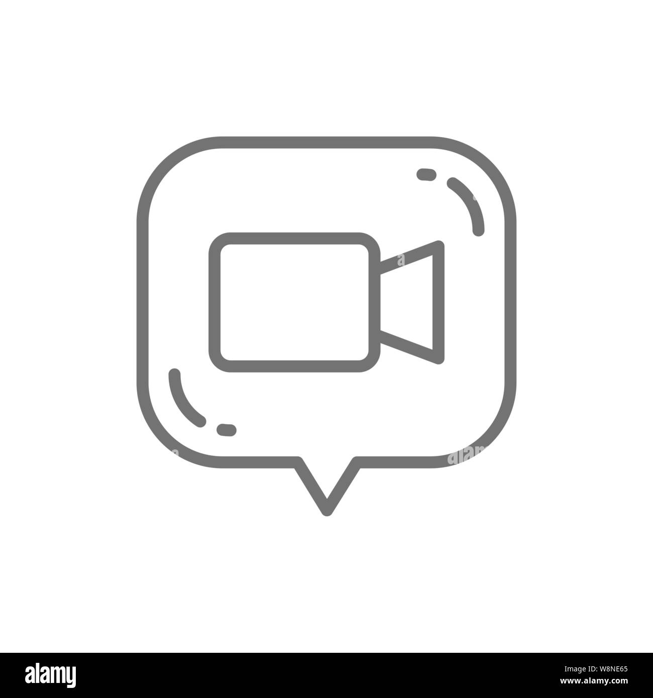Vector video review, video message line icon Stock Vector Image & Art ...