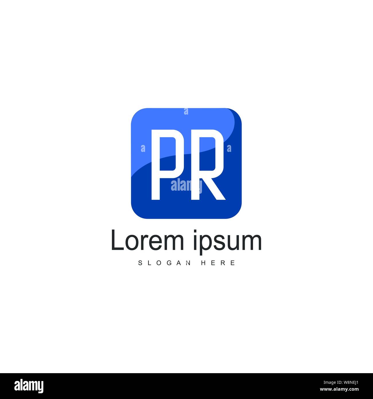 Pr minimal logo design Stock Vector Images - Alamy
