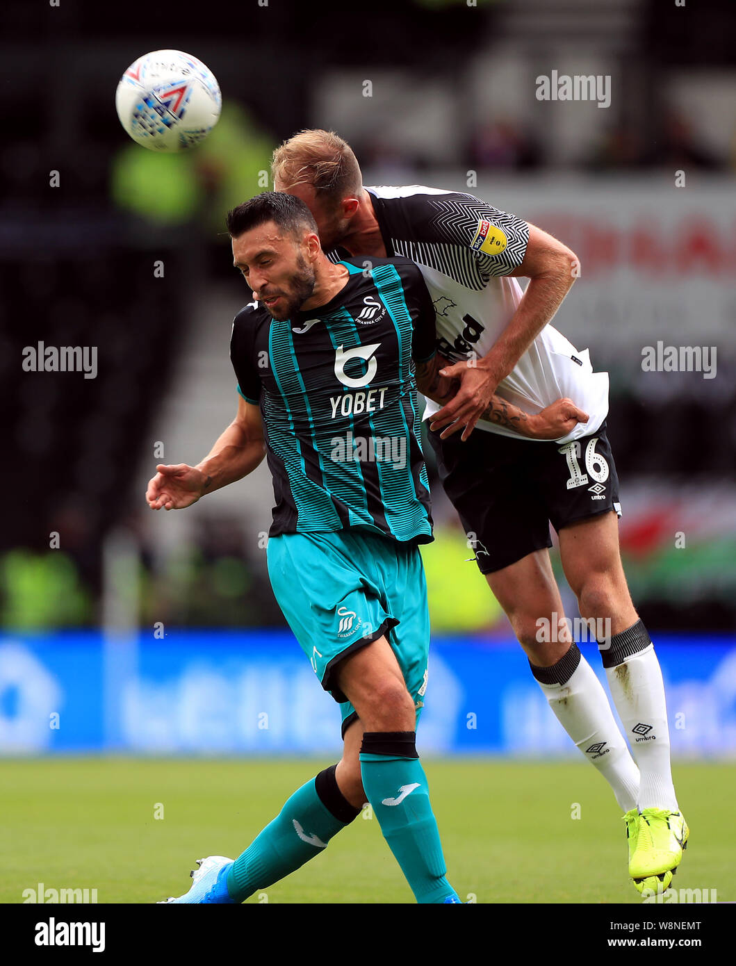 Derby countys matt clarke battle hi-res stock photography and images ...