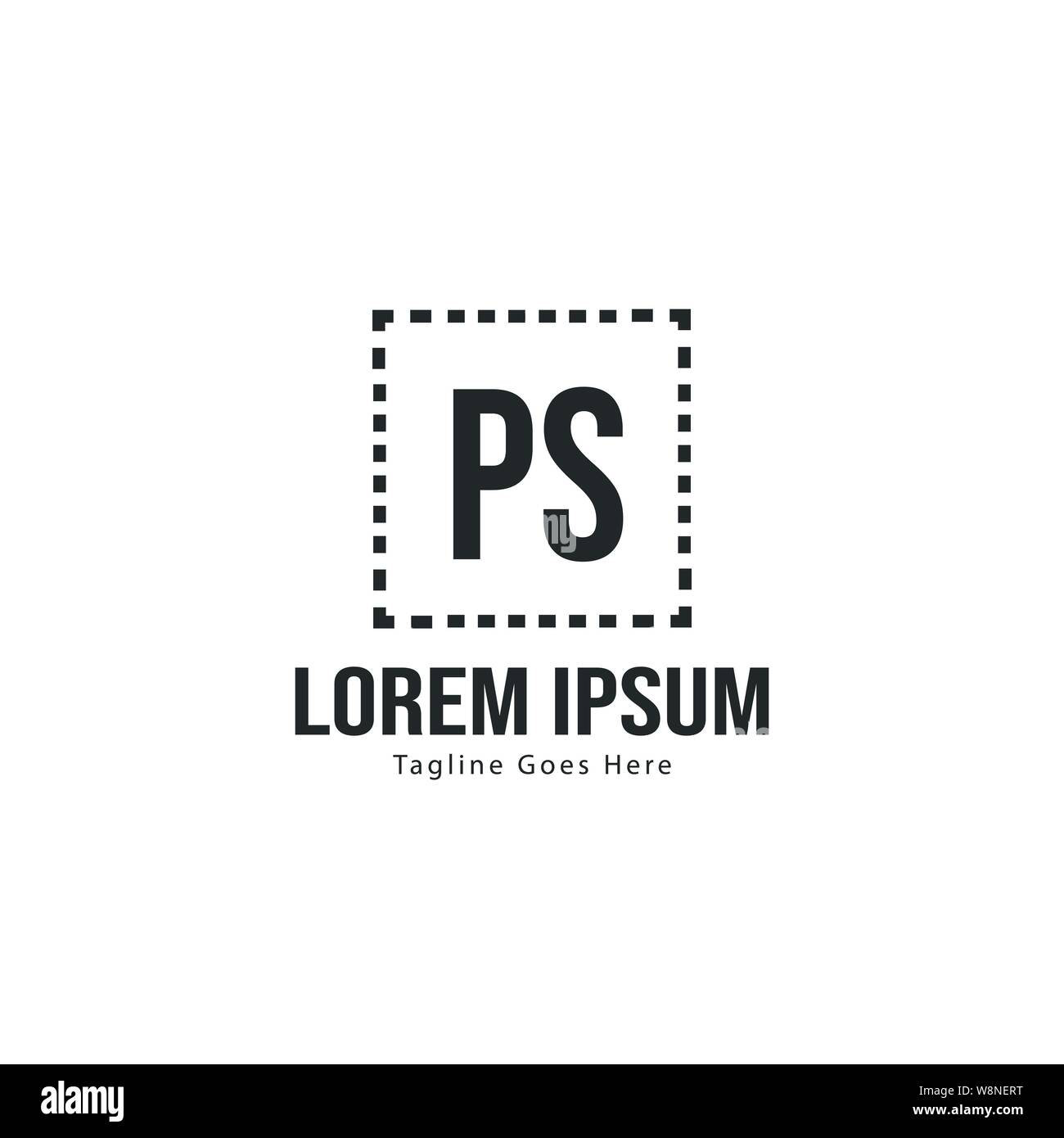 Initial PS logo template with modern frame. Minimalist PS letter logo ...