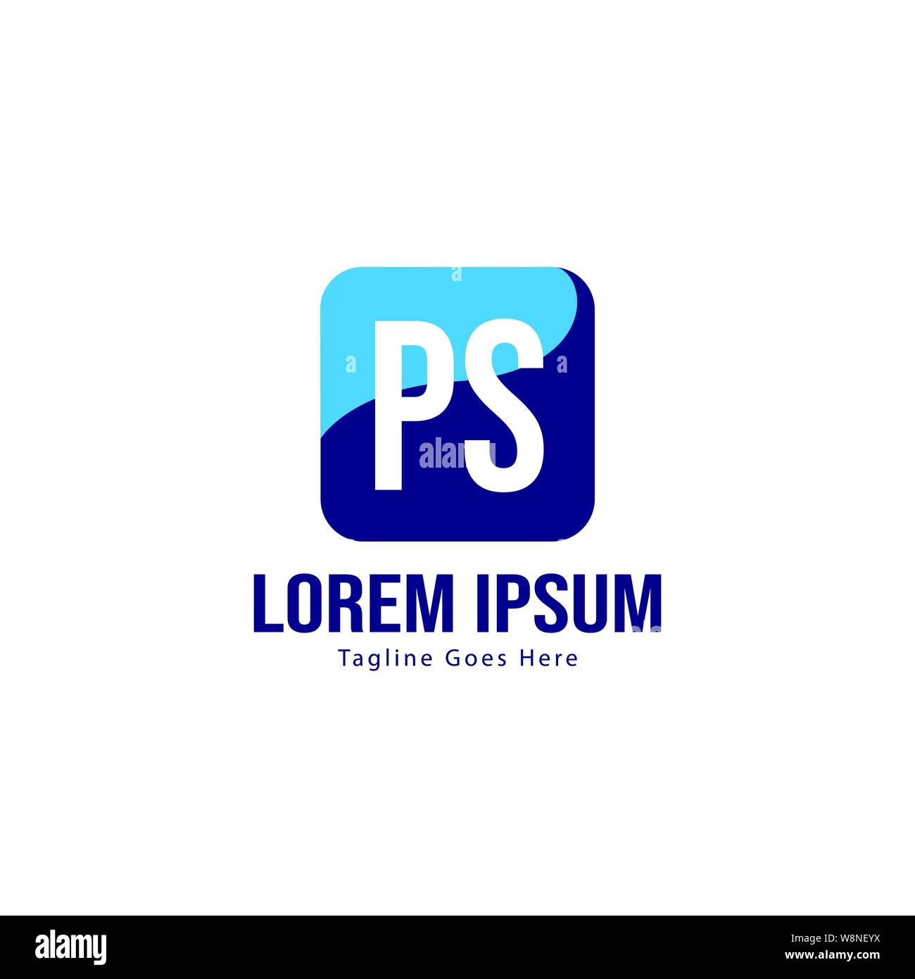 Initial PS logo template with modern frame. Minimalist PS letter logo ...