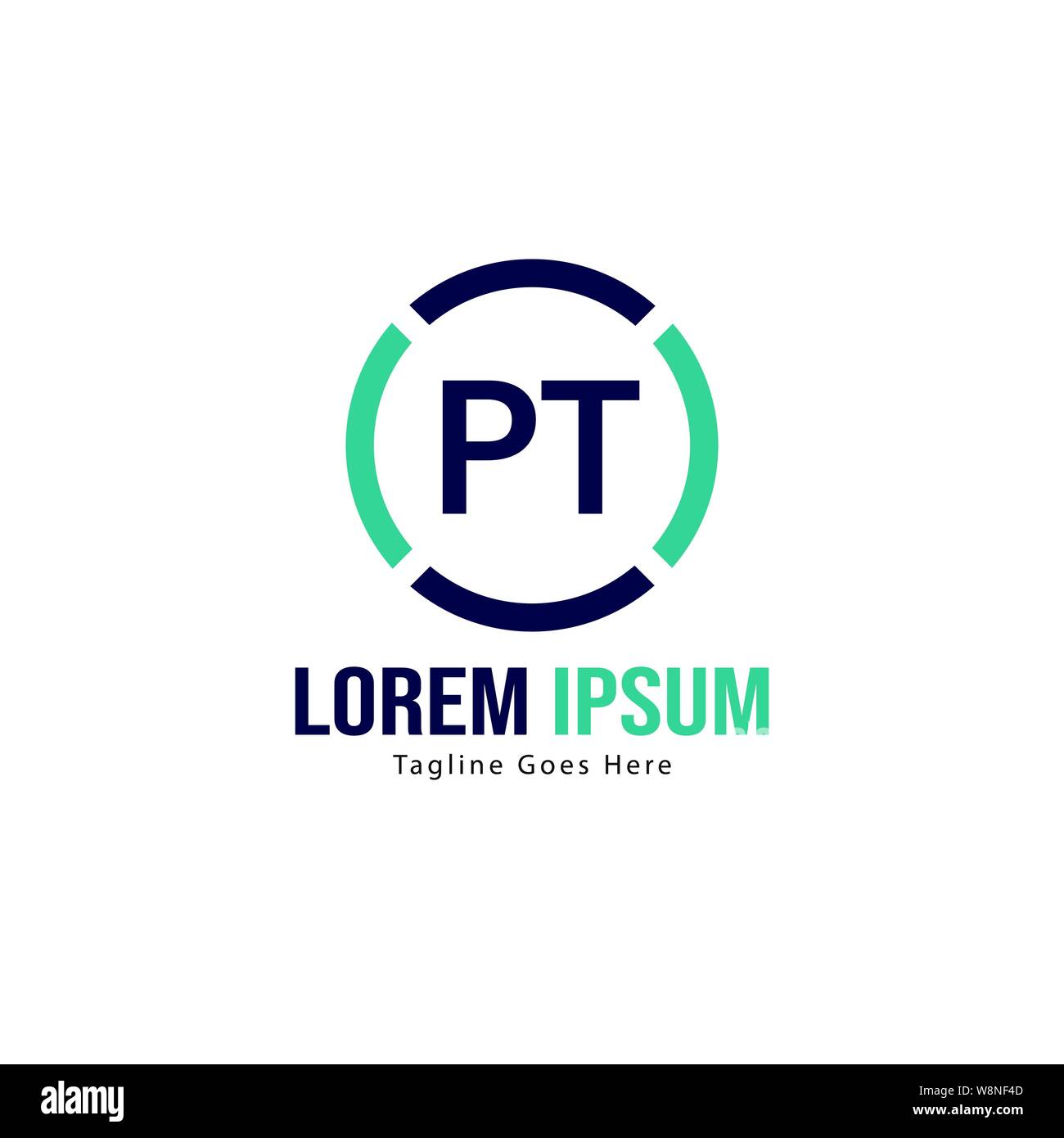 Initial PT logo template with modern frame. Minimalist PT letter logo ...