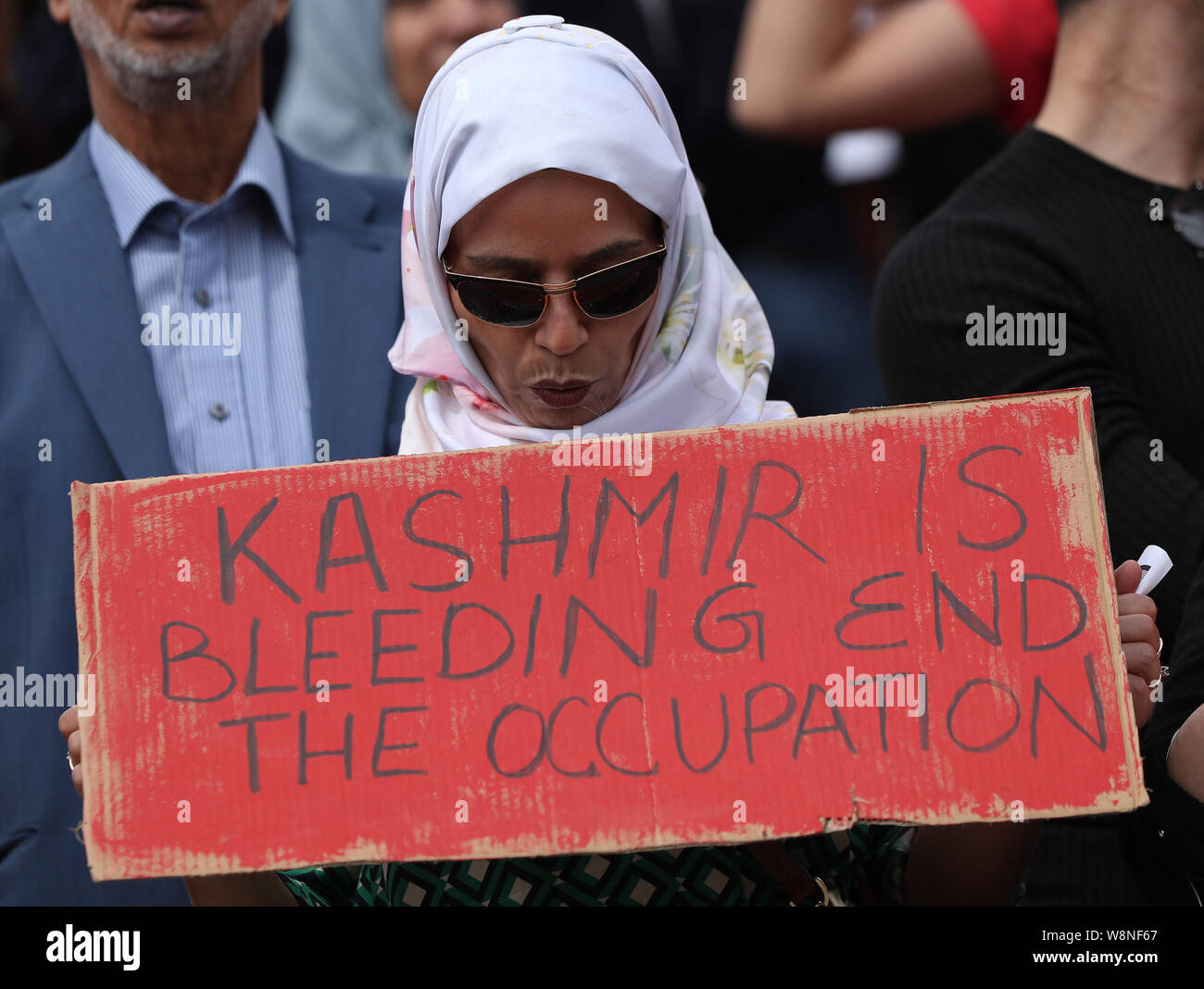 Demonstrators during a Freedom For Kashmir protest against the Indian ...