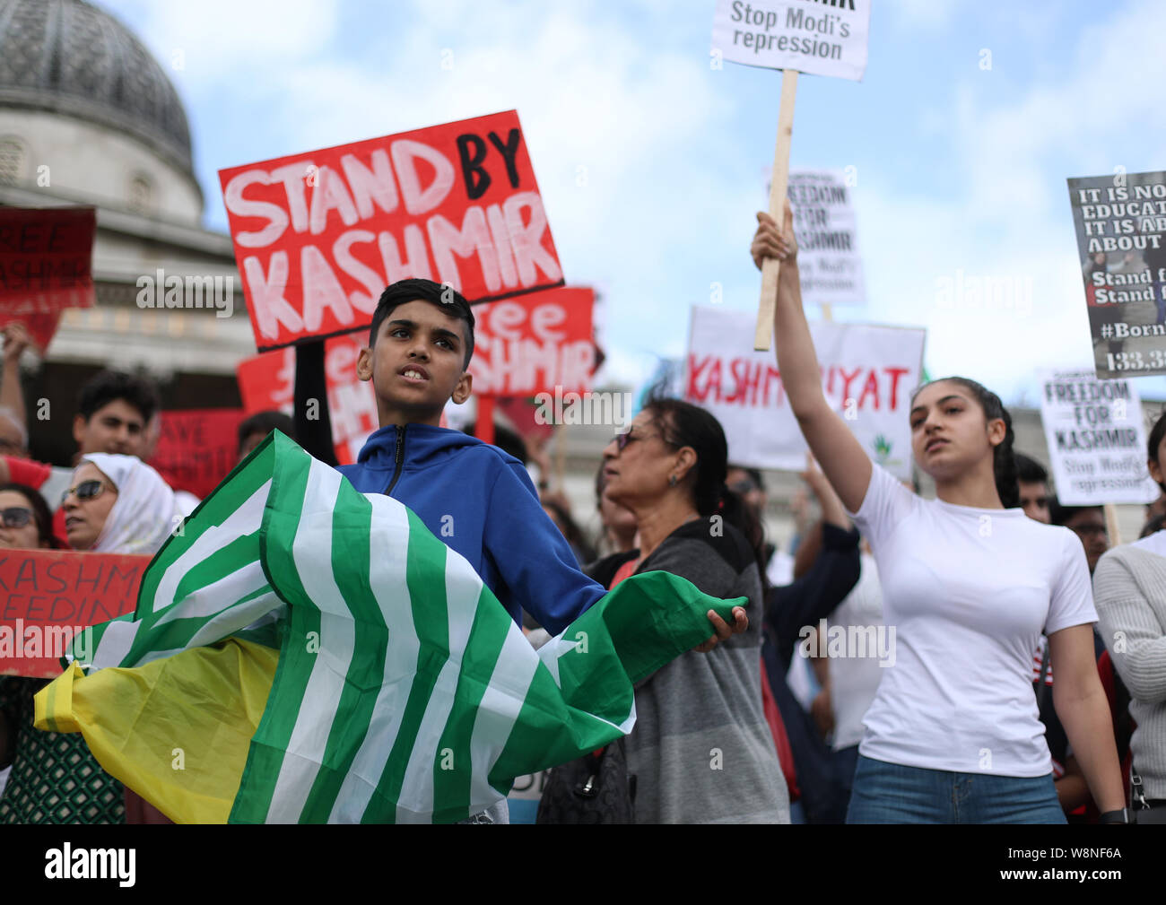 Demonstrators during a Freedom For Kashmir protest against the Indian ...