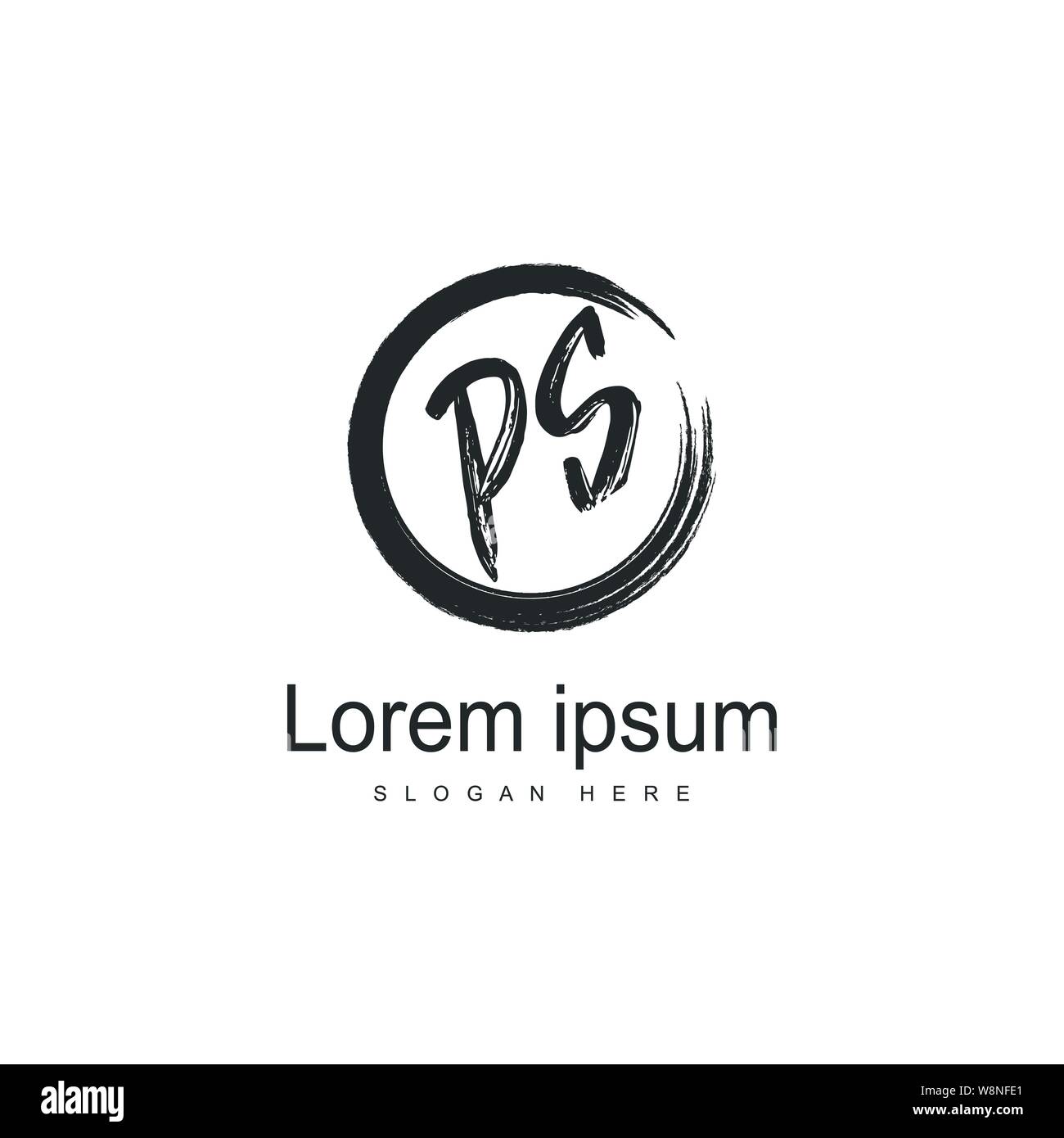 Initial PS logo template with modern frame. Minimalist PS letter logo ...