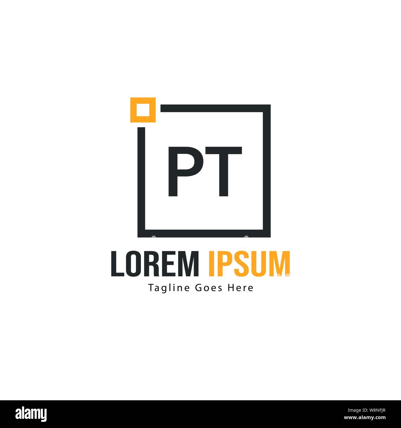 Initial PT logo template with modern frame. Minimalist PT letter logo ...