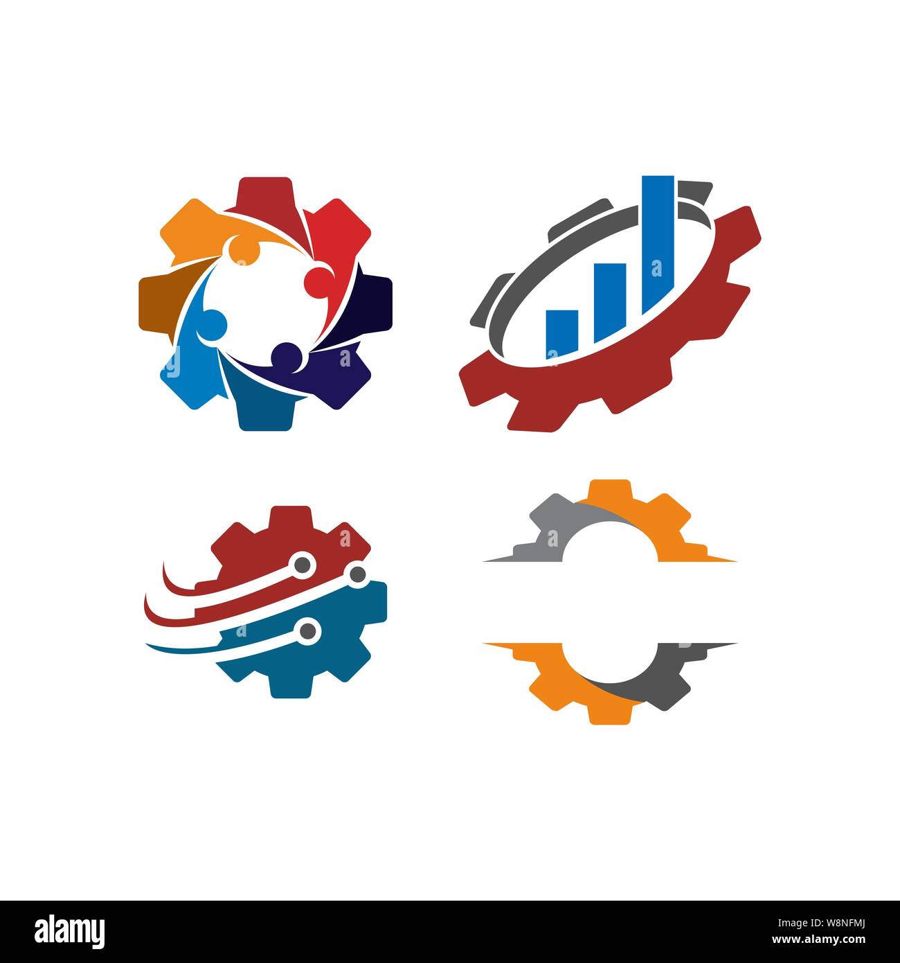 Gear Business logo design template vector Icon Set Stock Vector Image ...