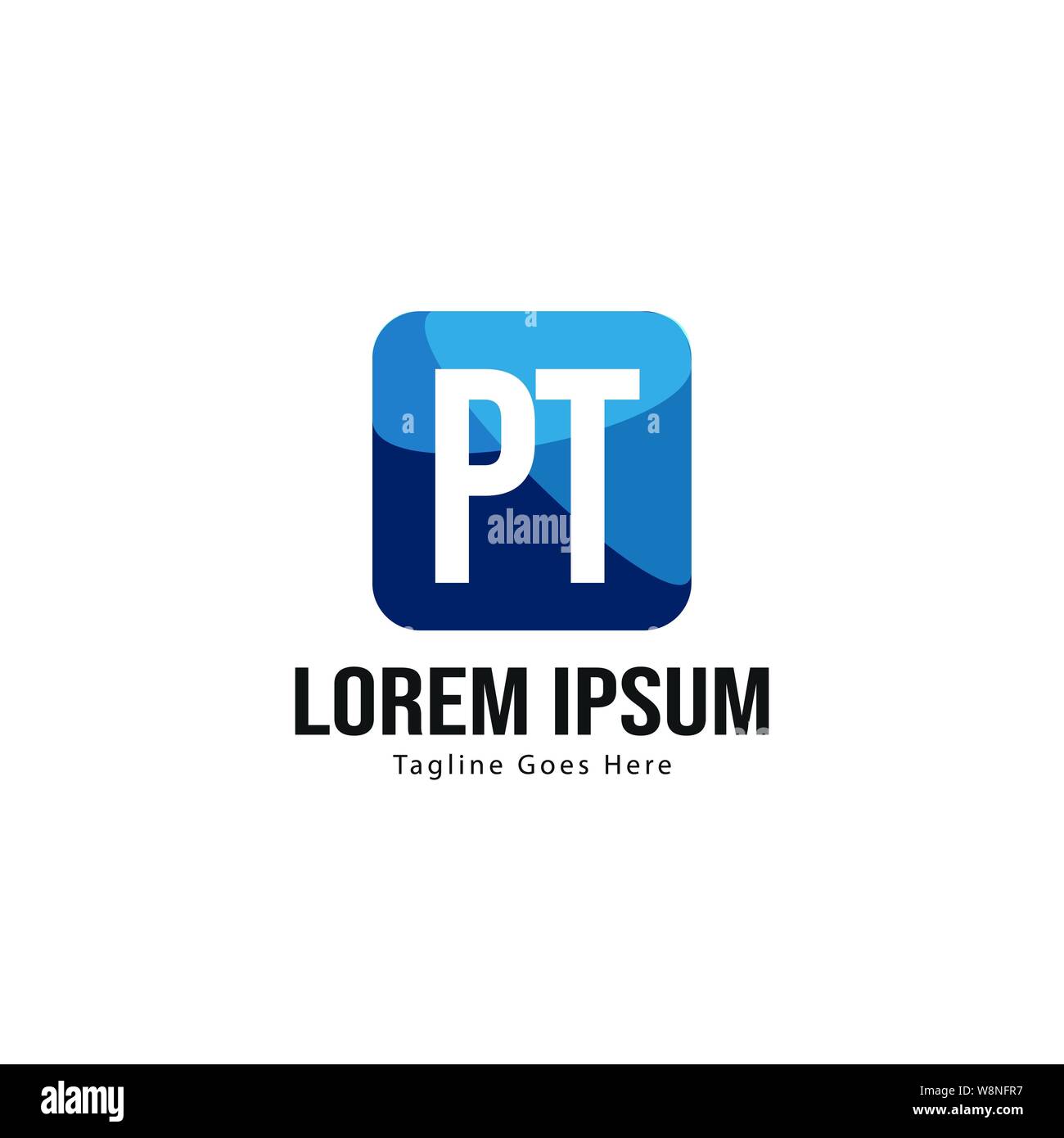 Initial PT logo template with modern frame. Minimalist PT letter logo ...