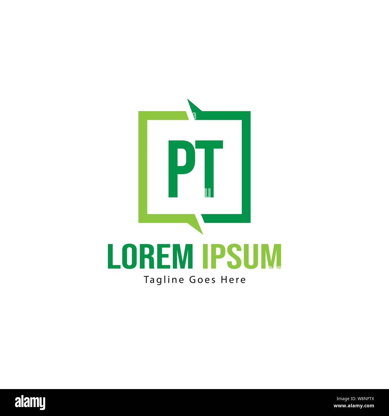 Initial PT logo template with modern frame. Minimalist PT letter logo ...