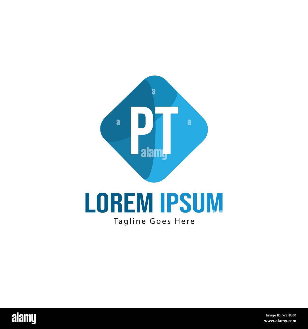 Initial PT logo template with modern frame. Minimalist PT letter logo ...