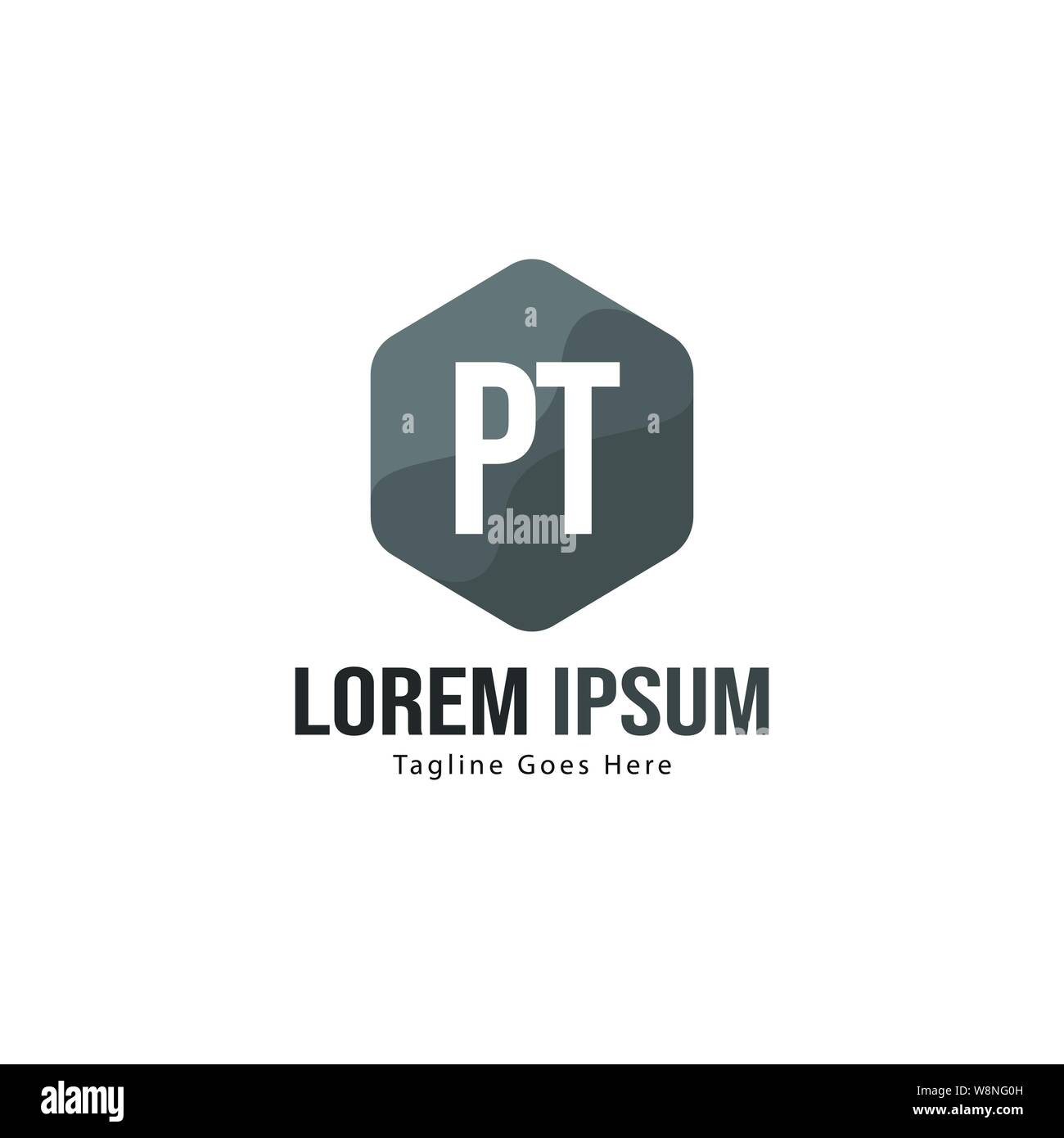 Initial PT logo template with modern frame. Minimalist PT letter logo ...