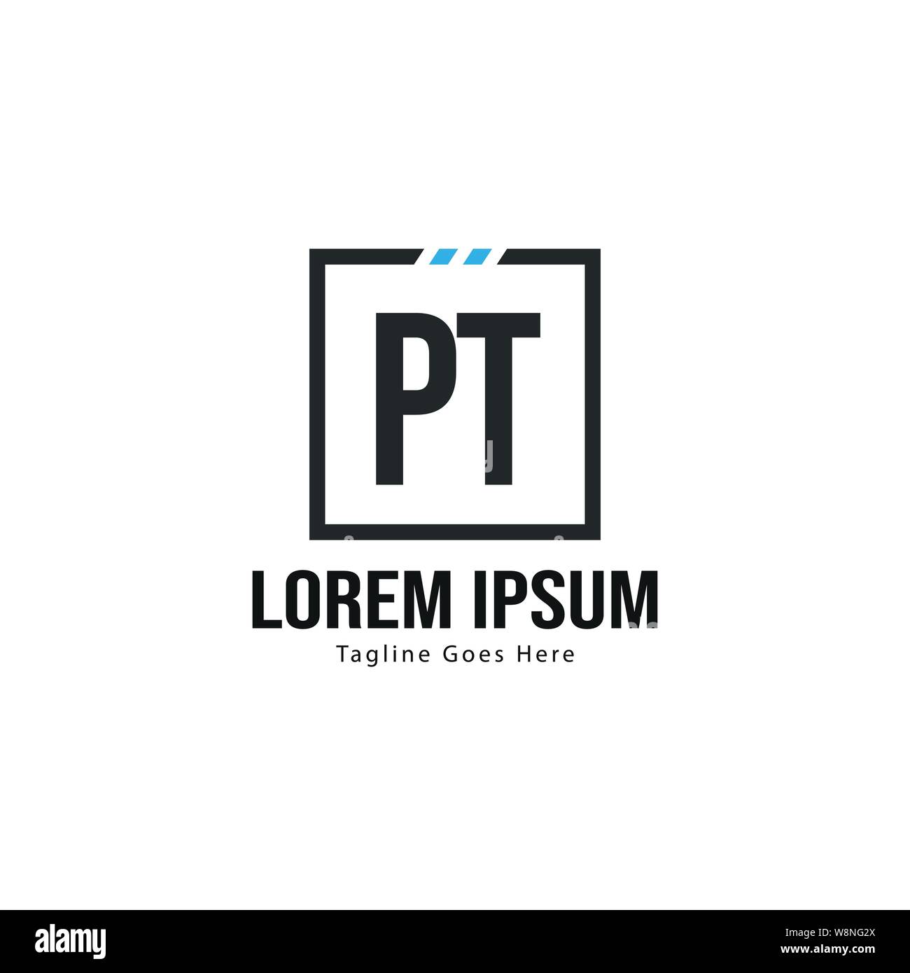 Initial PT logo template with modern frame. Minimalist PT letter logo ...