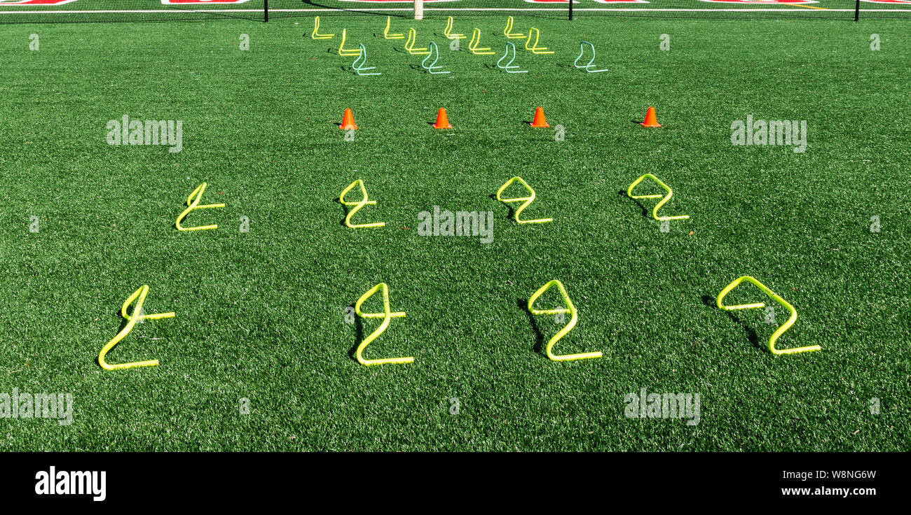 Yellow plastic cones rows hi-res stock photography and images - Alamy