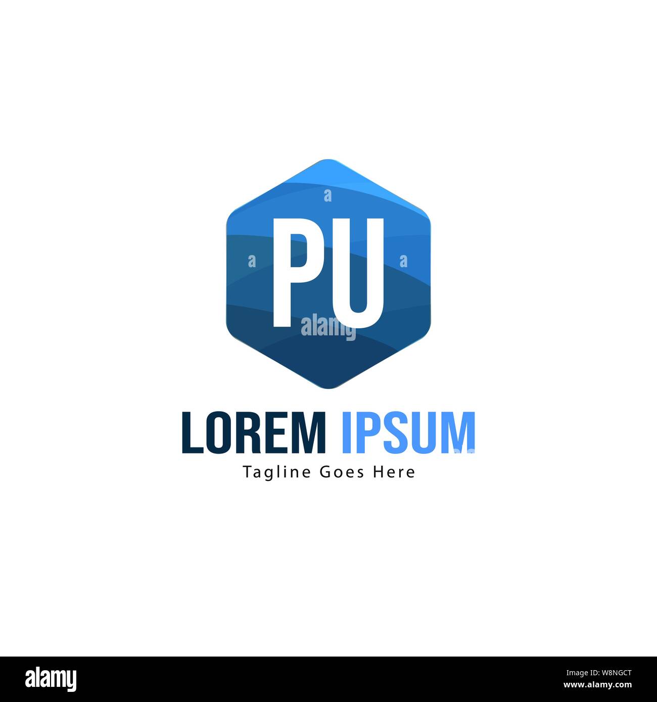 Initial PU logo template with modern frame. Minimalist PU letter logo ...