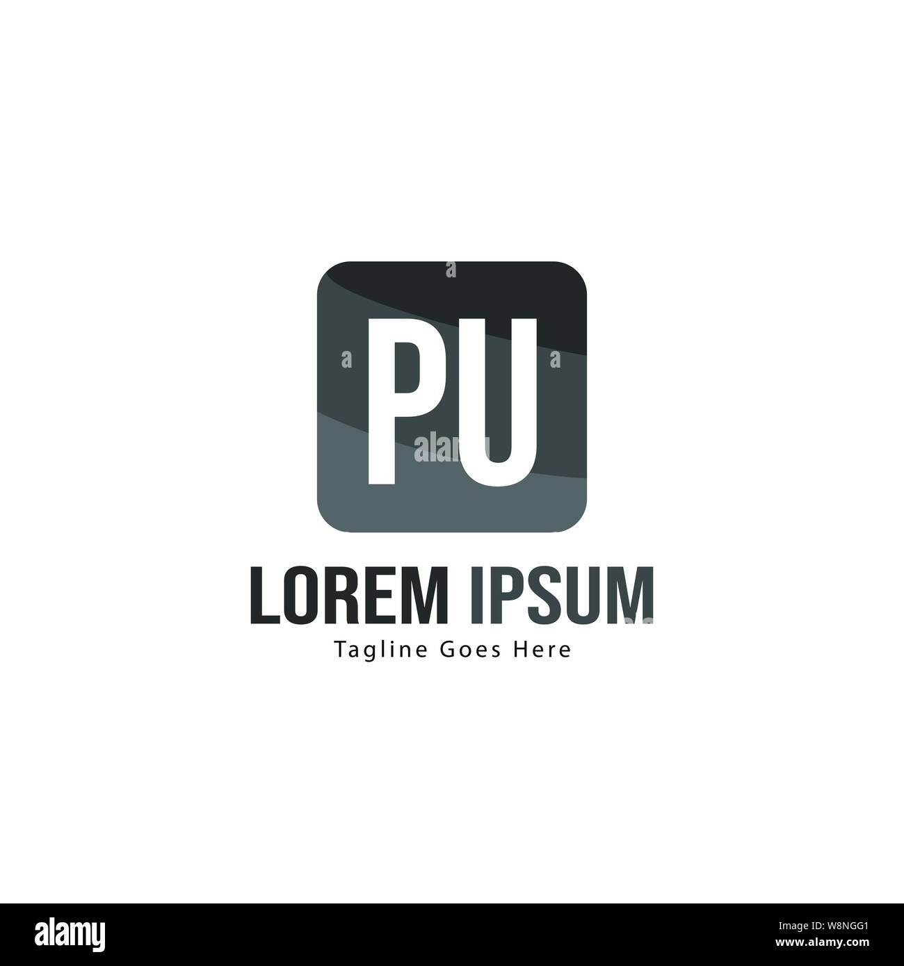 Initial PU logo template with modern frame. Minimalist PU letter logo ...