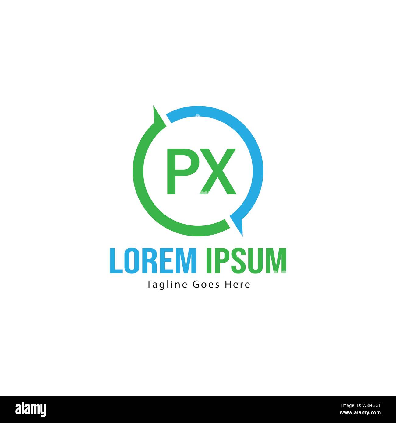 Initial PX logo template with modern frame. Minimalist PX letter logo ...