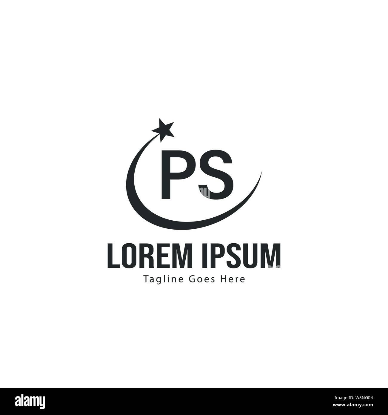 Initial PS logo template with modern frame. Minimalist PS letter logo ...