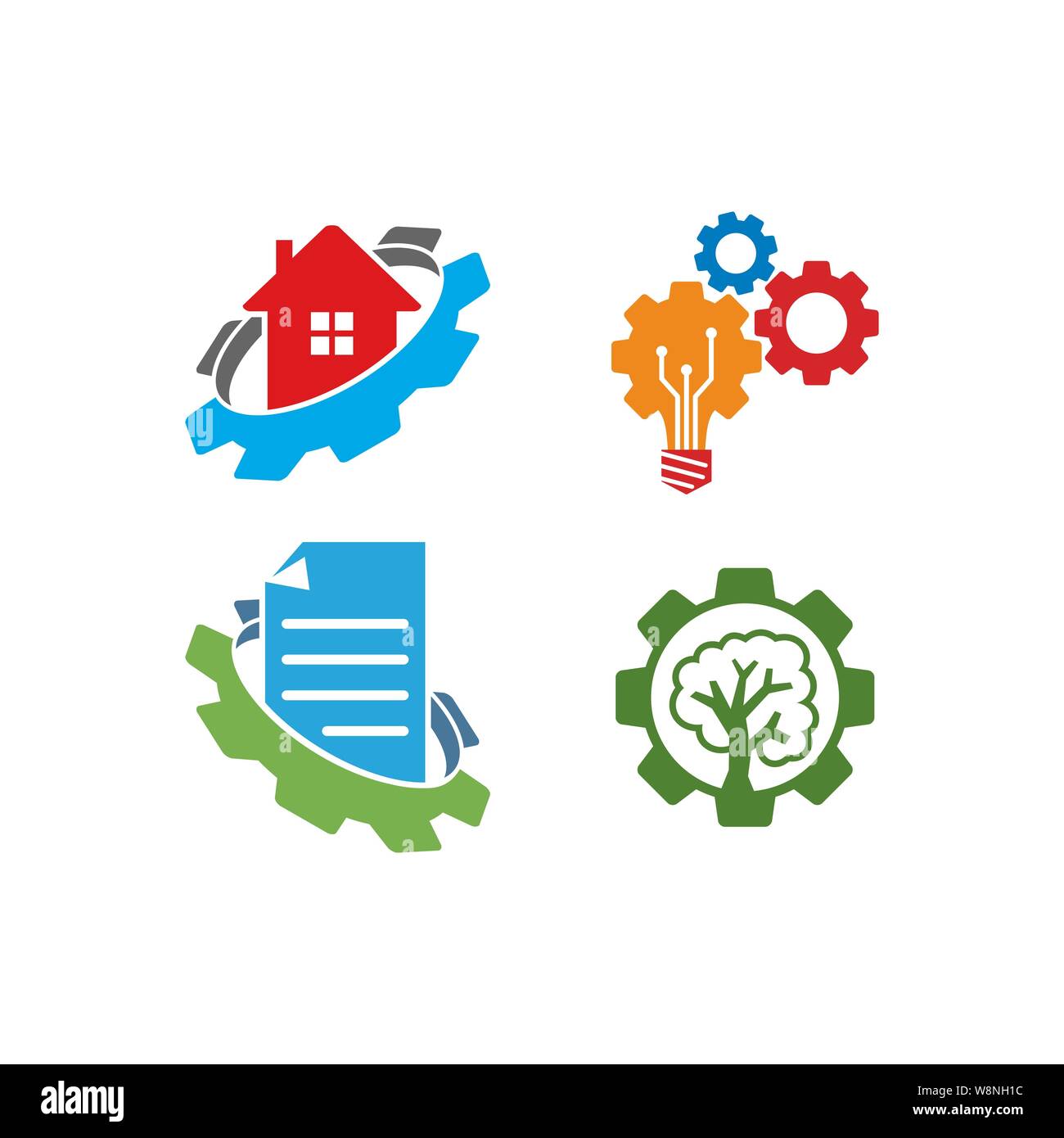 Gear Business logo design template vector Icon Set Stock Vector Image ...