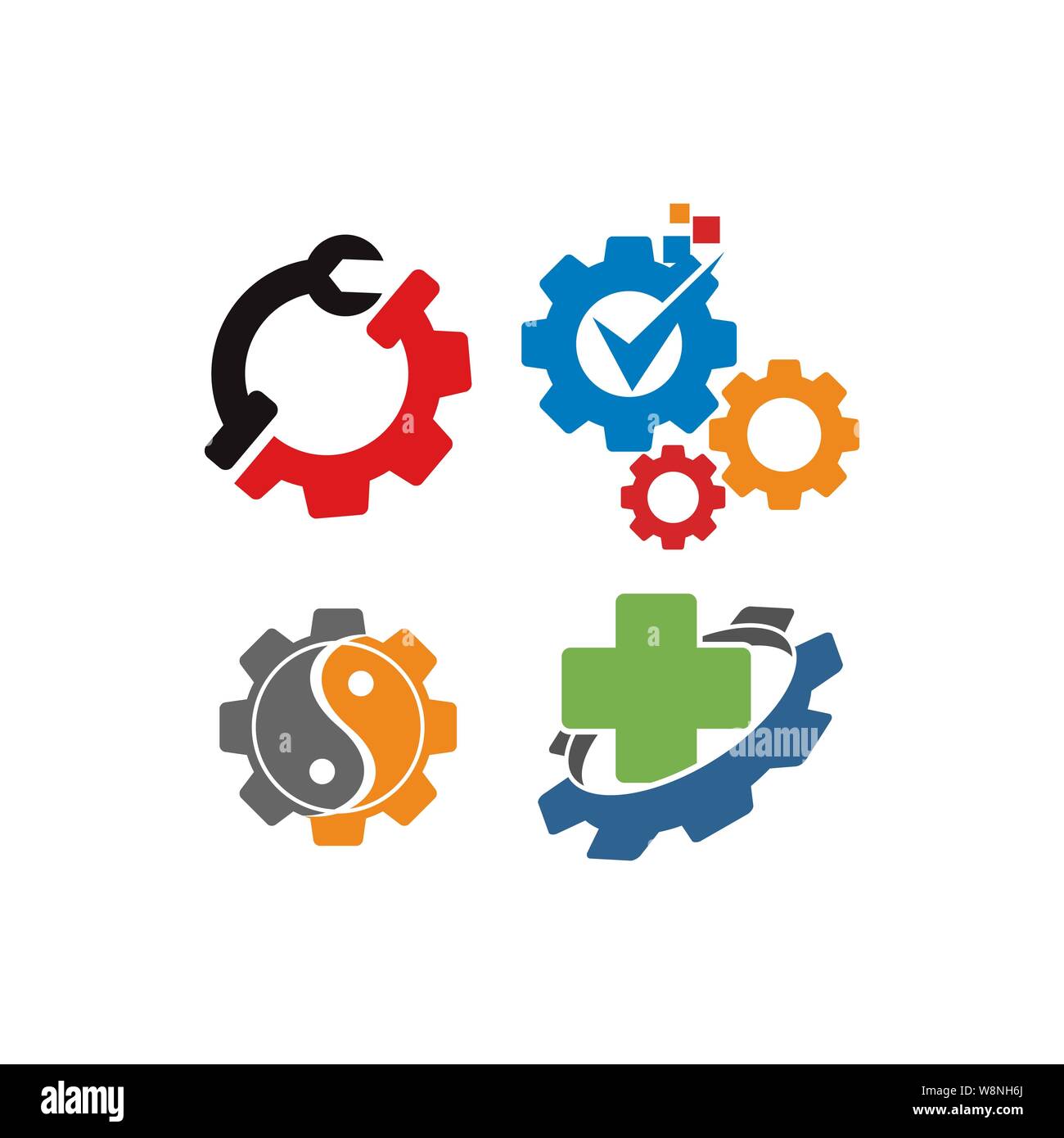Gear Business logo design template vector Icon Set Stock Vector Image ...