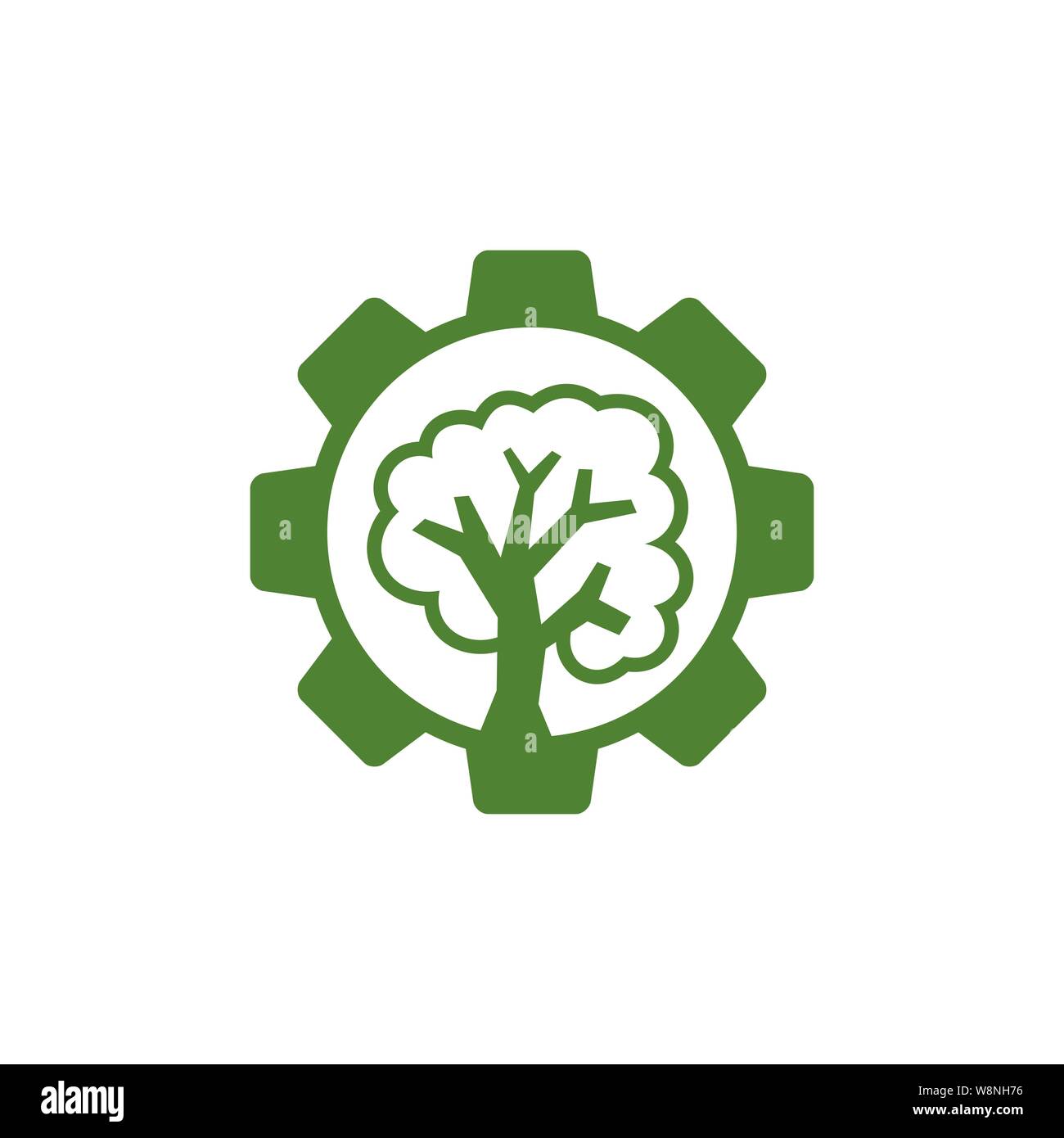 Gear Tree Business logo design template vector Icon Stock Vector Image ...