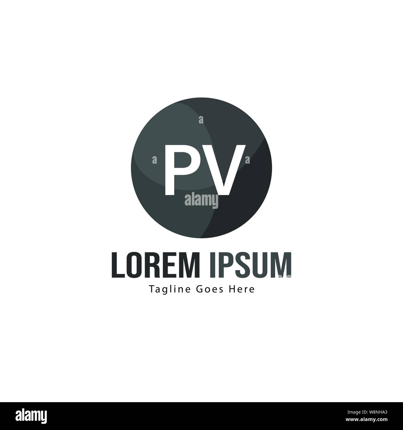 Initial PV logo template with modern frame. Minimalist PV letter logo ...