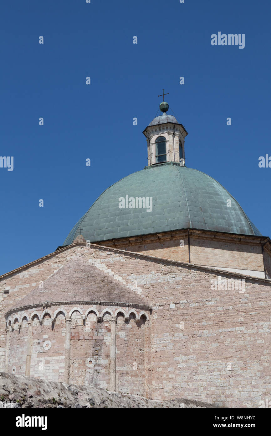 Italian Building with Blue Domed Roof, Assissi, Italy Stock Photo - Alamy
