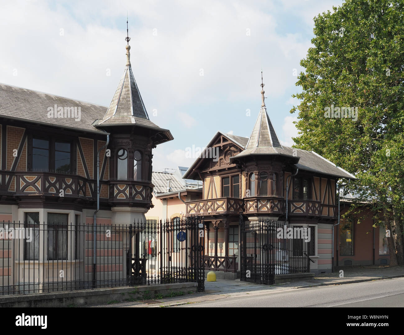 COLLEGNO, ITALY - CIRCA AUGUST 2019: Cotton mill factory entrance at ...