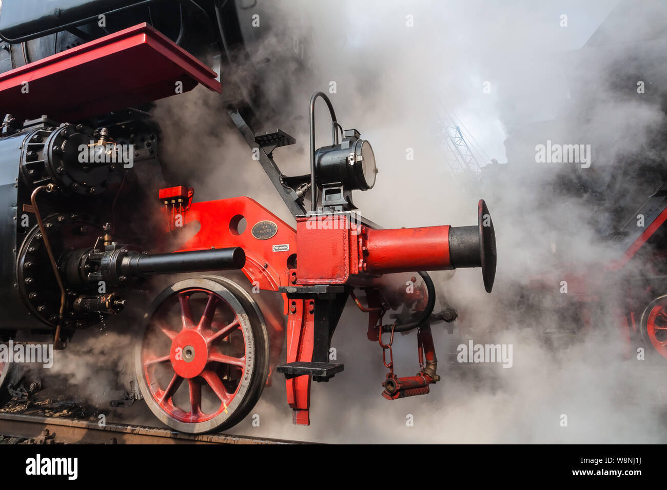 Old steam locomotives in a roundhouse in Germany Stock Photo - Alamy
