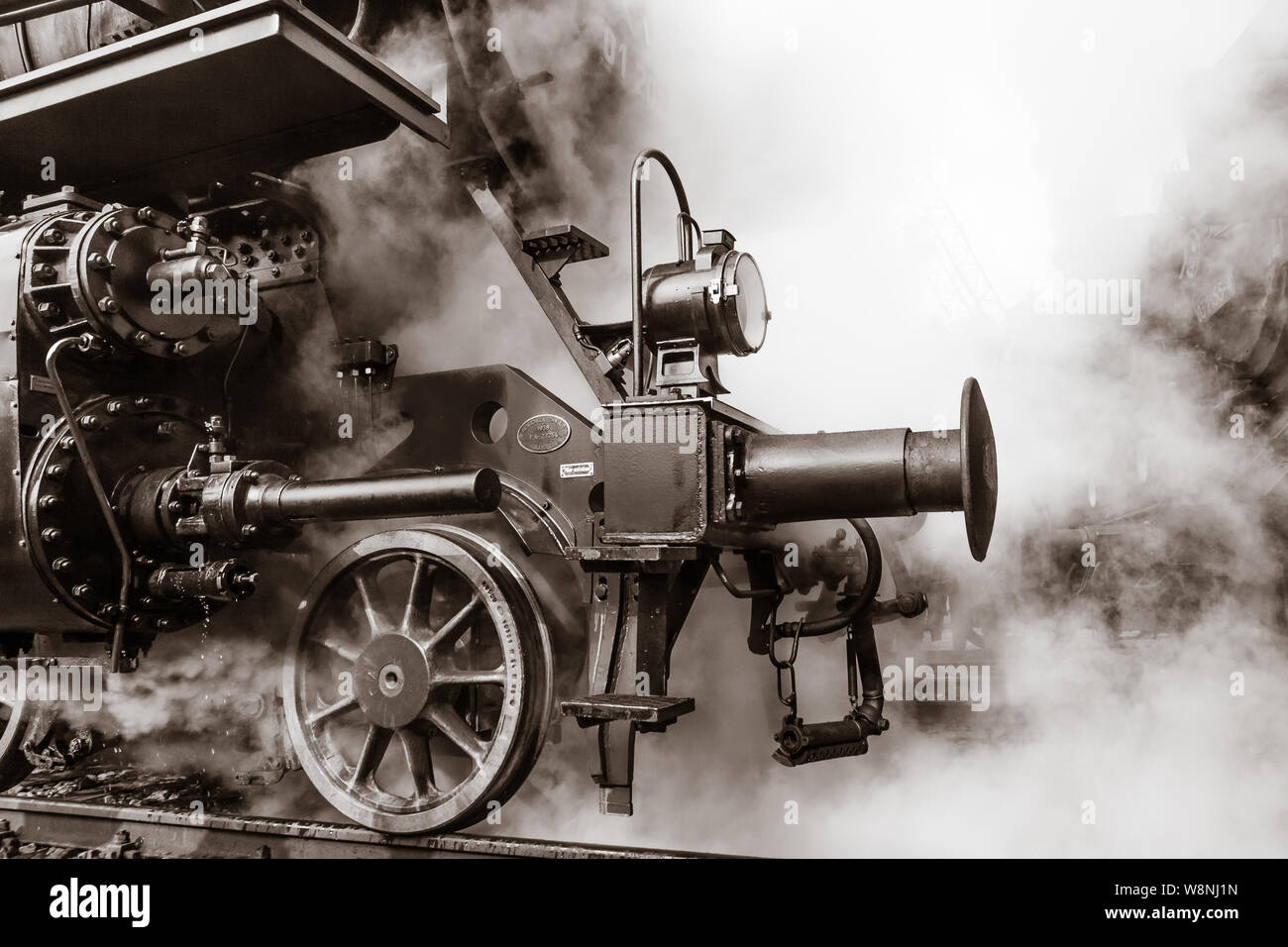 Old steam locomotives in a roundhouse in Germany Stock Photo - Alamy
