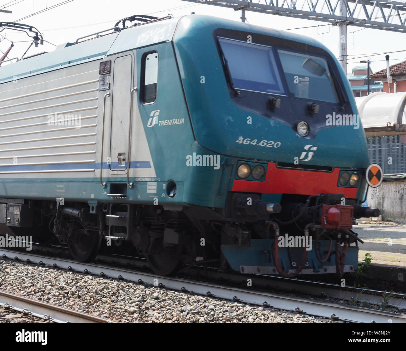 COLLEGNO, ITALY - CIRCA AUGUST 2019: Train at Collegno railway station ...