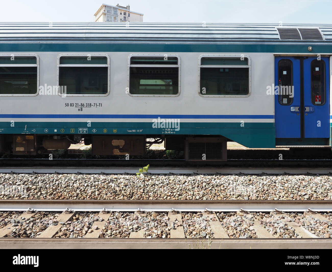 COLLEGNO, ITALY - CIRCA AUGUST 2019: Train at Collegno railway station ...