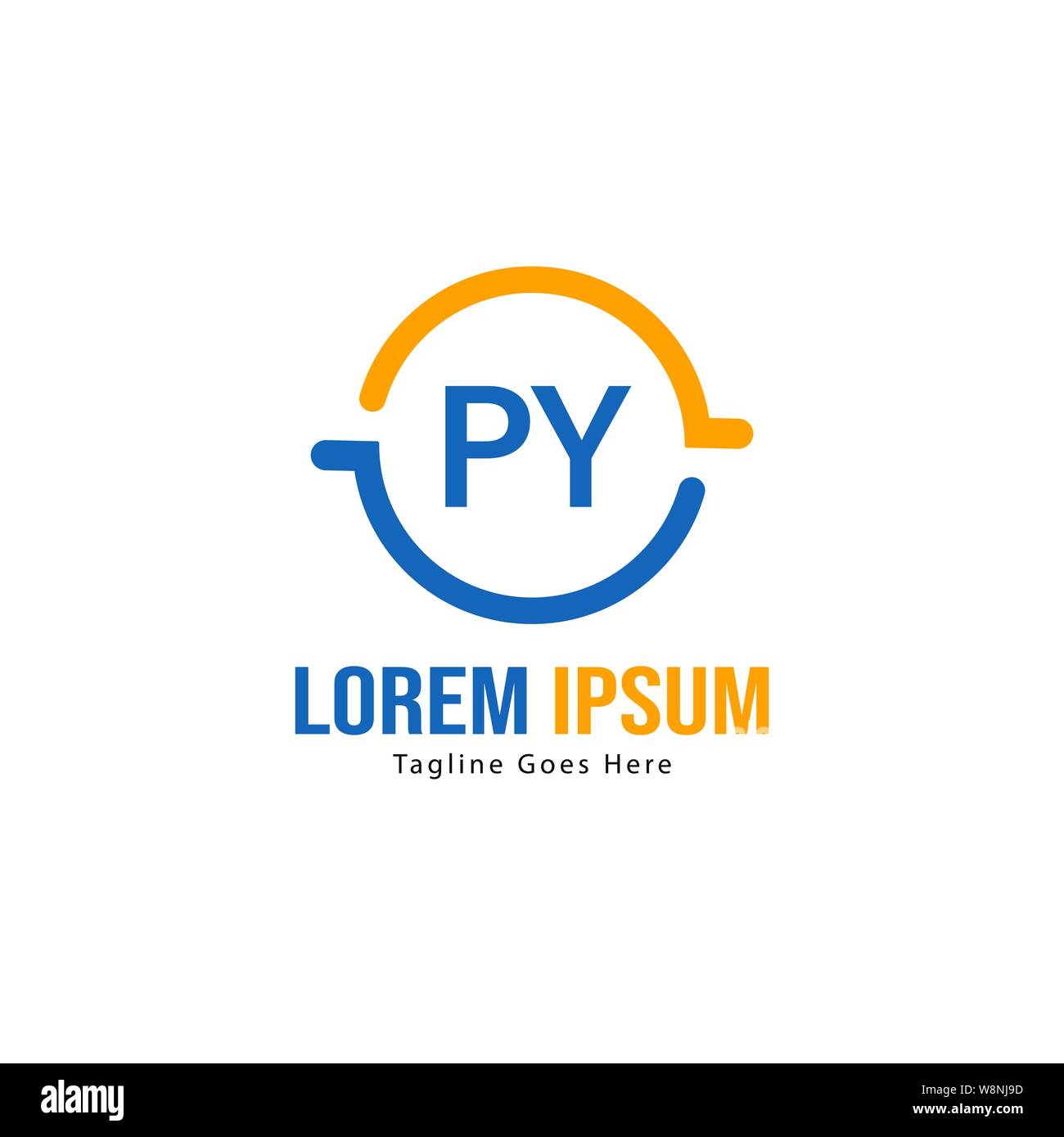 Initial PY logo template with modern frame. Minimalist PY letter logo ...