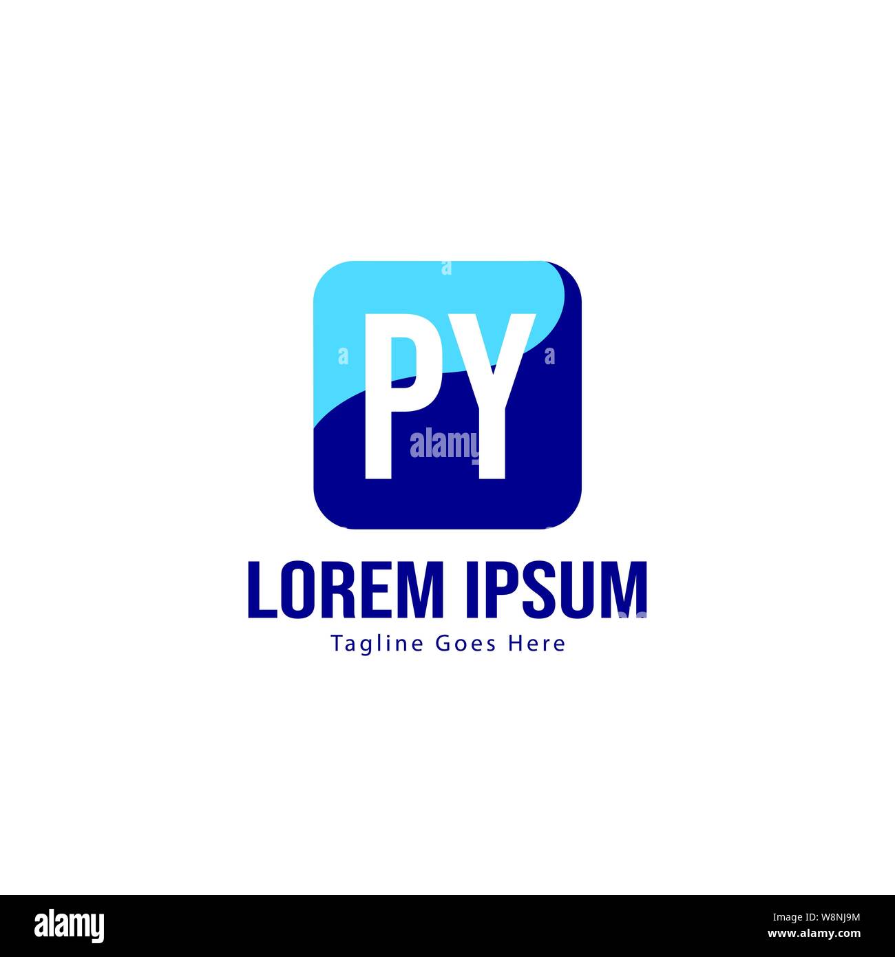 Initial PY logo template with modern frame. Minimalist PY letter logo ...