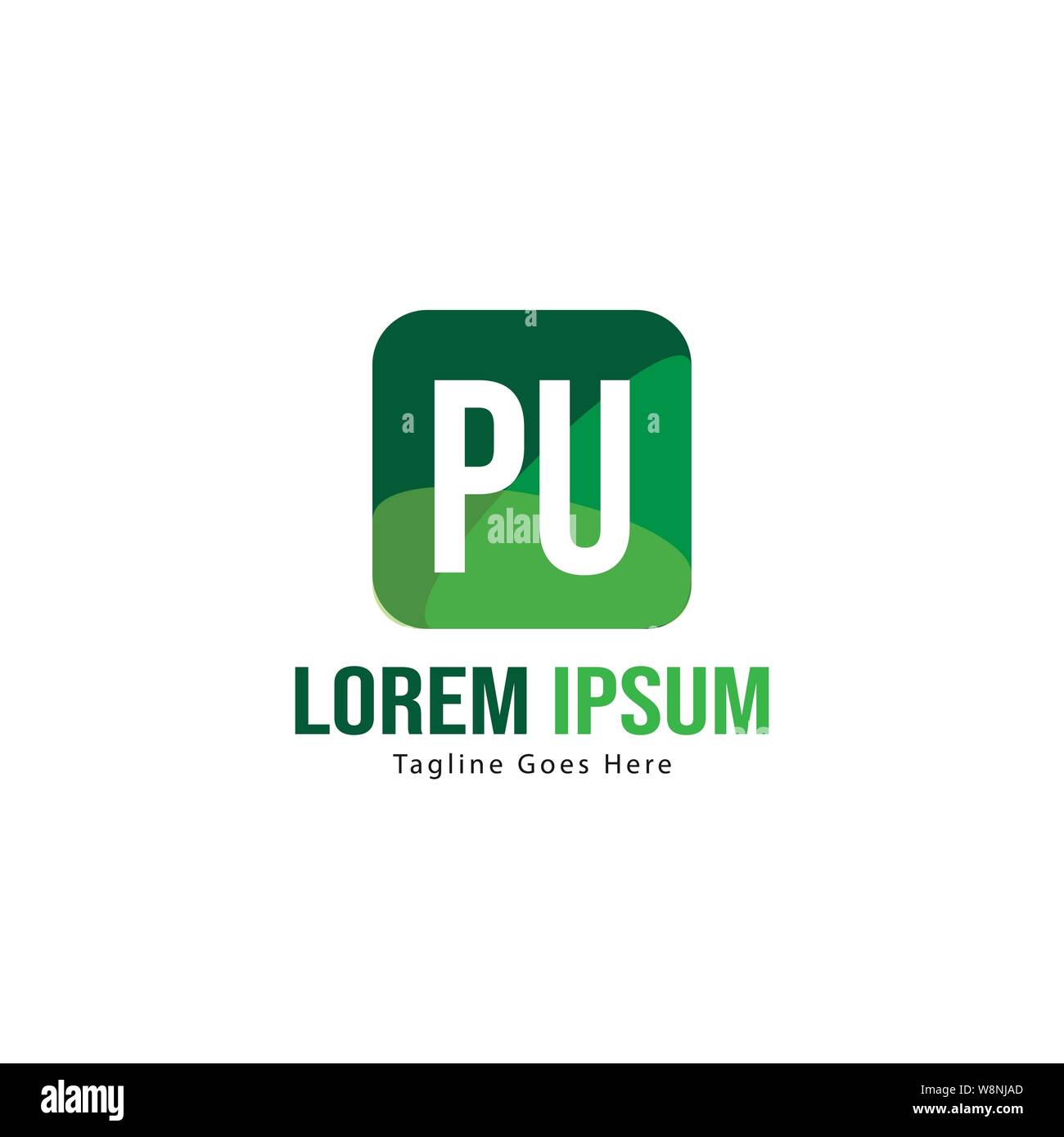 Initial PU logo template with modern frame. Minimalist PU letter logo ...