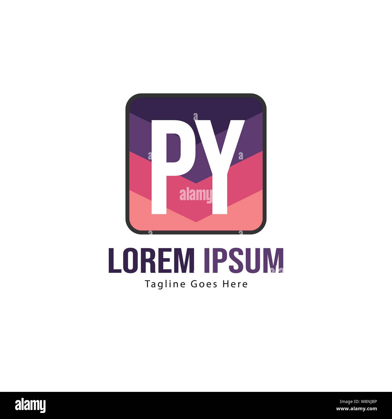 Initial PY logo template with modern frame. Minimalist PY letter logo ...