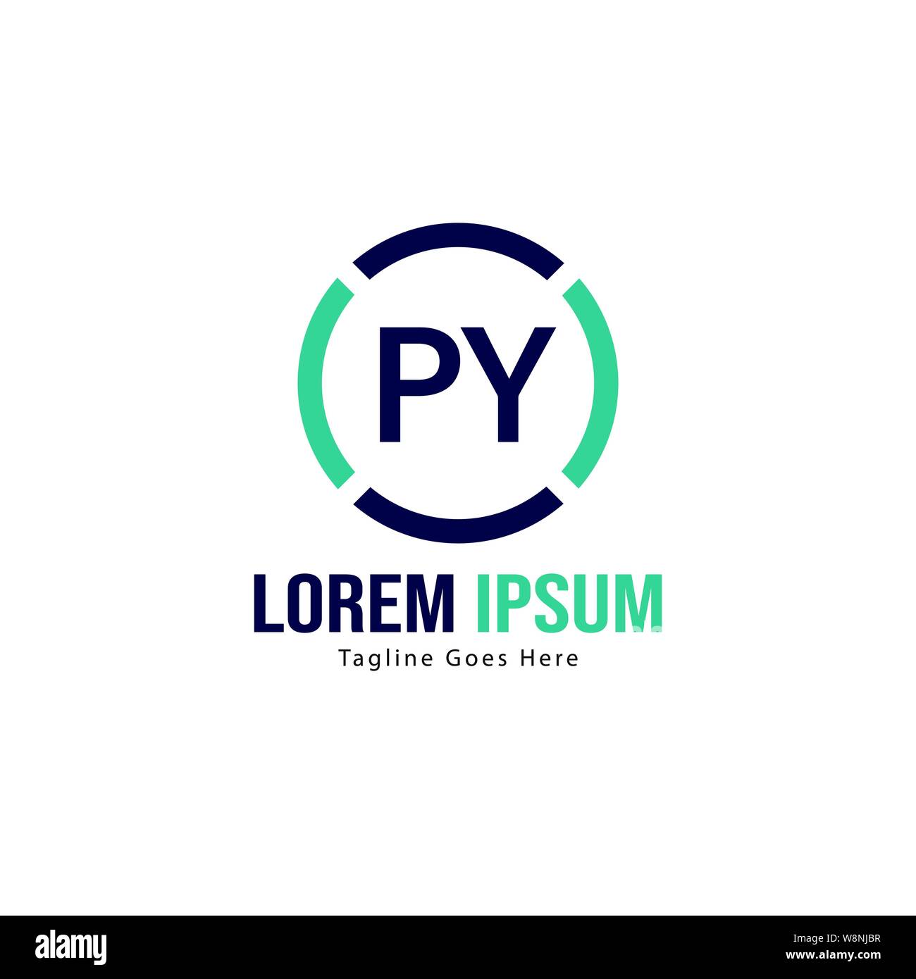Initial PY logo template with modern frame. Minimalist PY letter logo ...