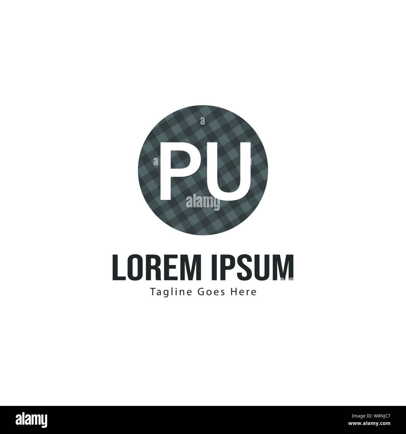 Initial PU logo template with modern frame. Minimalist PU letter logo ...