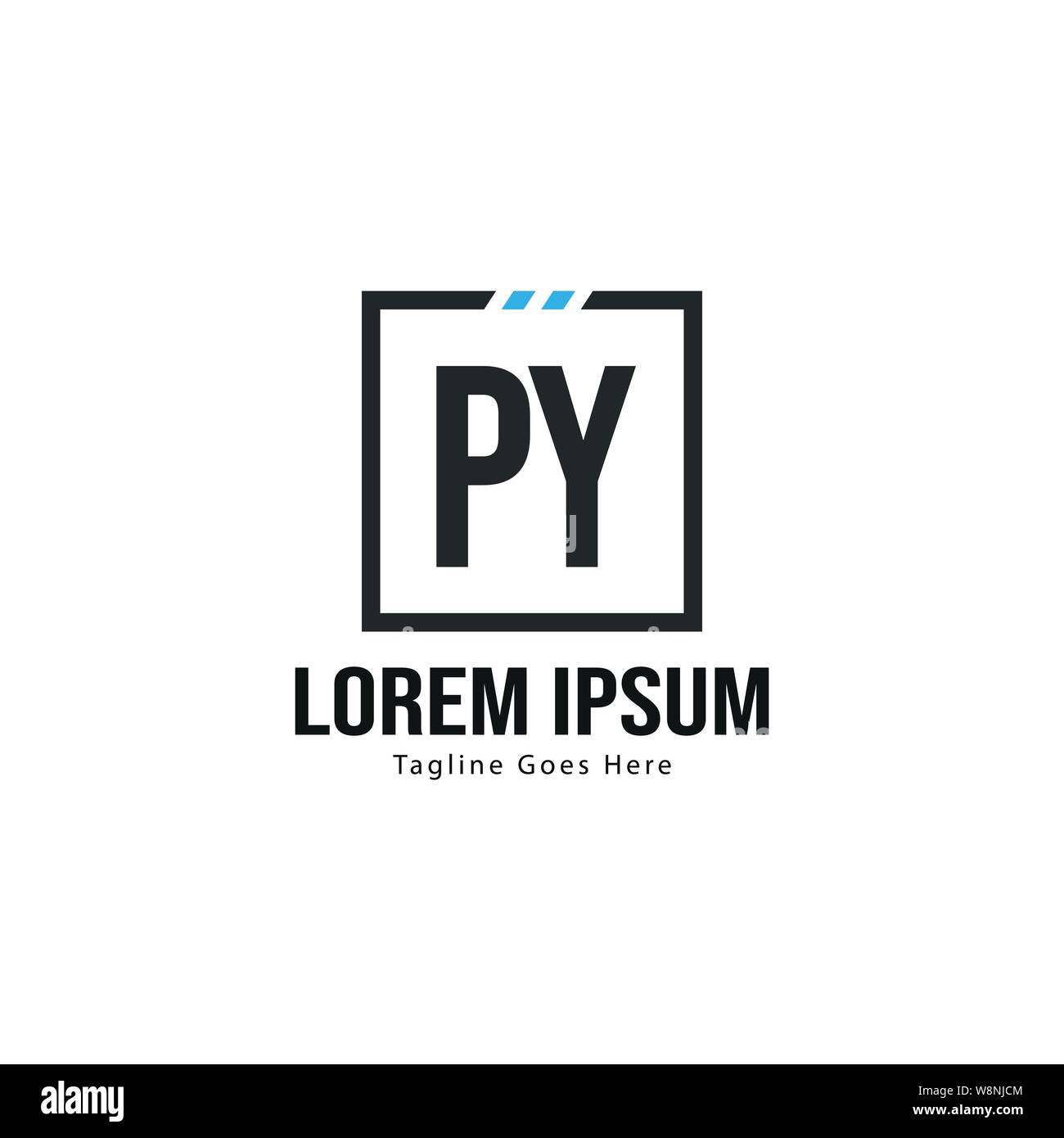 Initial PY logo template with modern frame. Minimalist PY letter logo ...