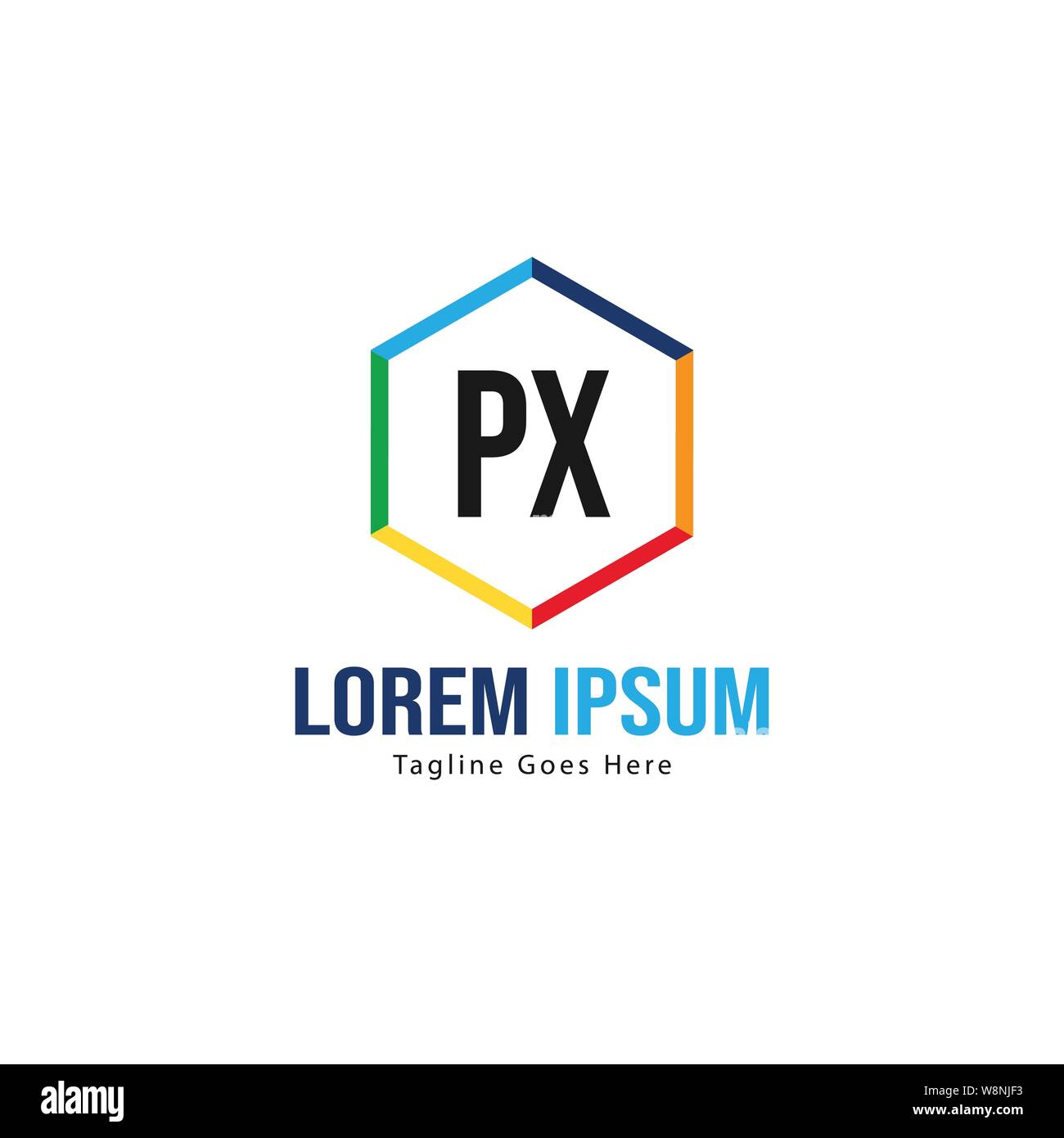 Initial PX logo template with modern frame. Minimalist PX letter logo ...