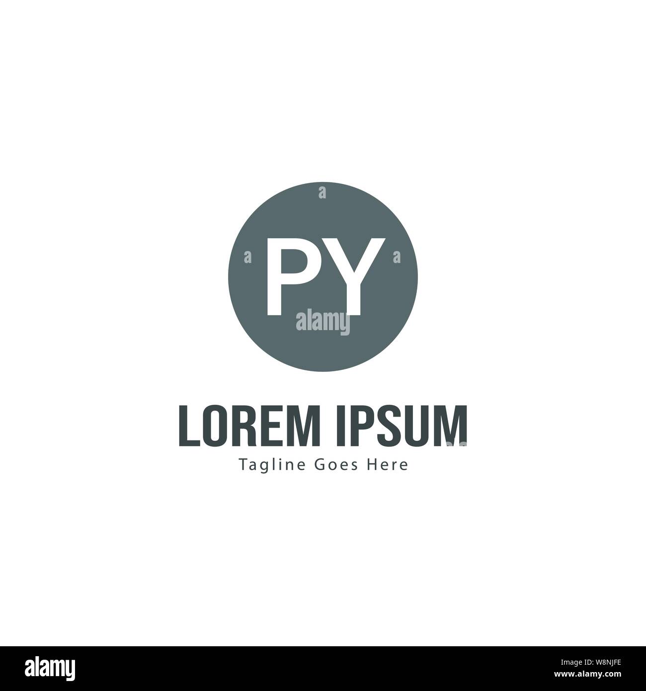 Initial PY logo template with modern frame. Minimalist PY letter logo ...