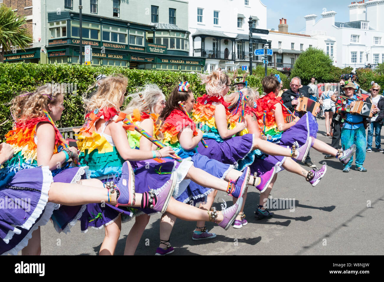 Broadstairs, Kent, UK. 10 August 2019. The Loose Women Morris Dancing ...