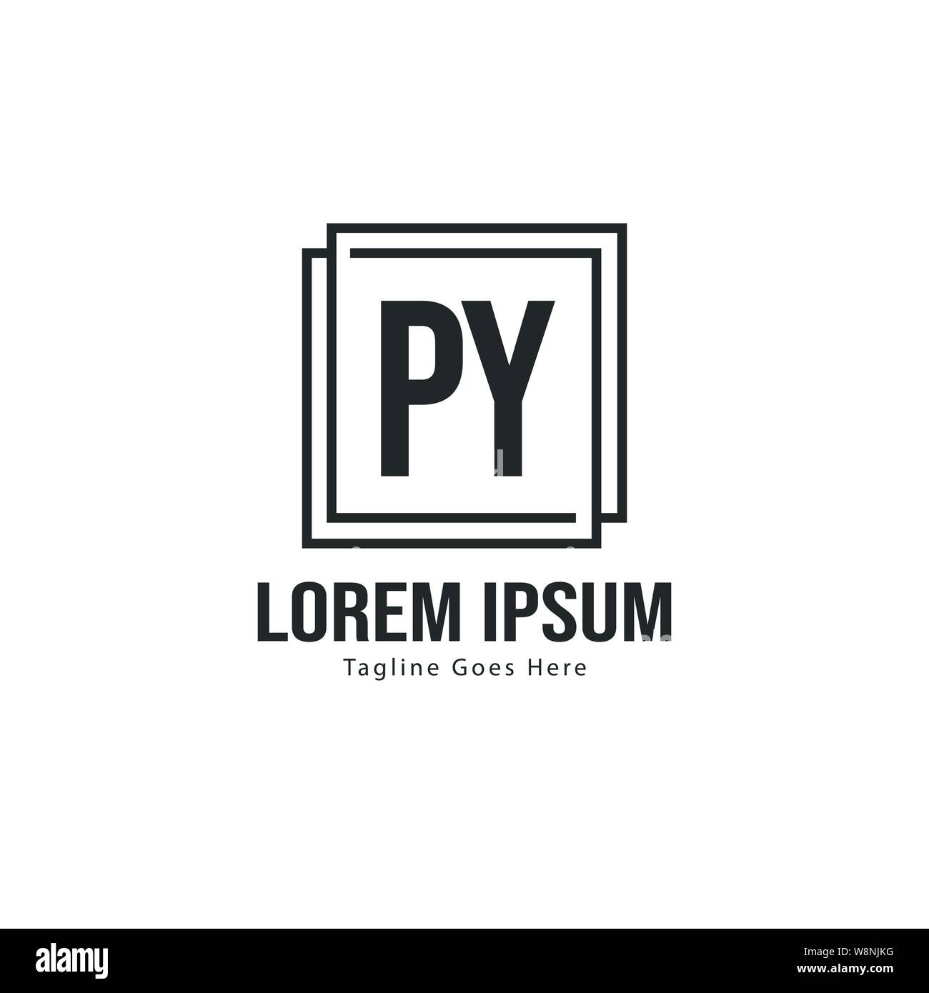 Initial PY logo template with modern frame. Minimalist PY letter logo ...
